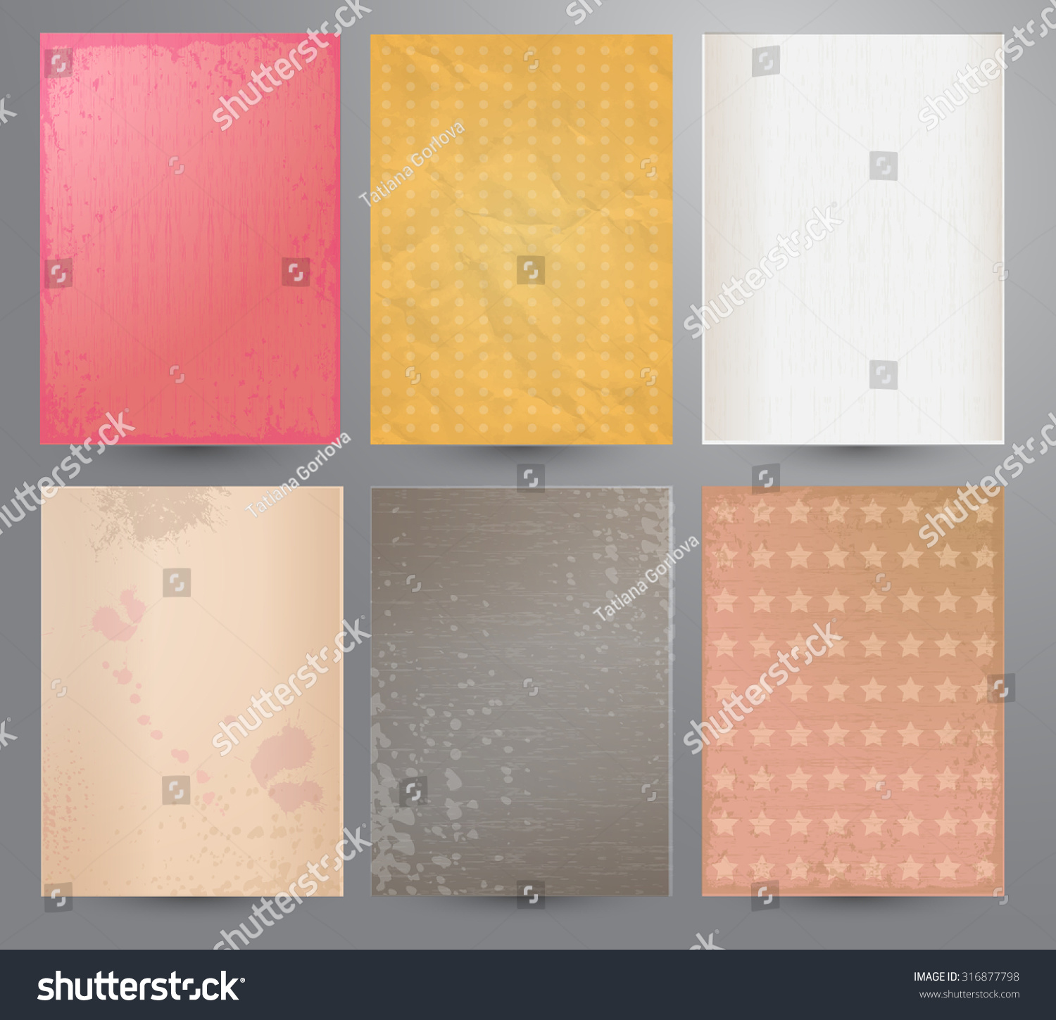Scrap Booking Set Old Paper Textures Stock Vector (Royalty Free) 316877798