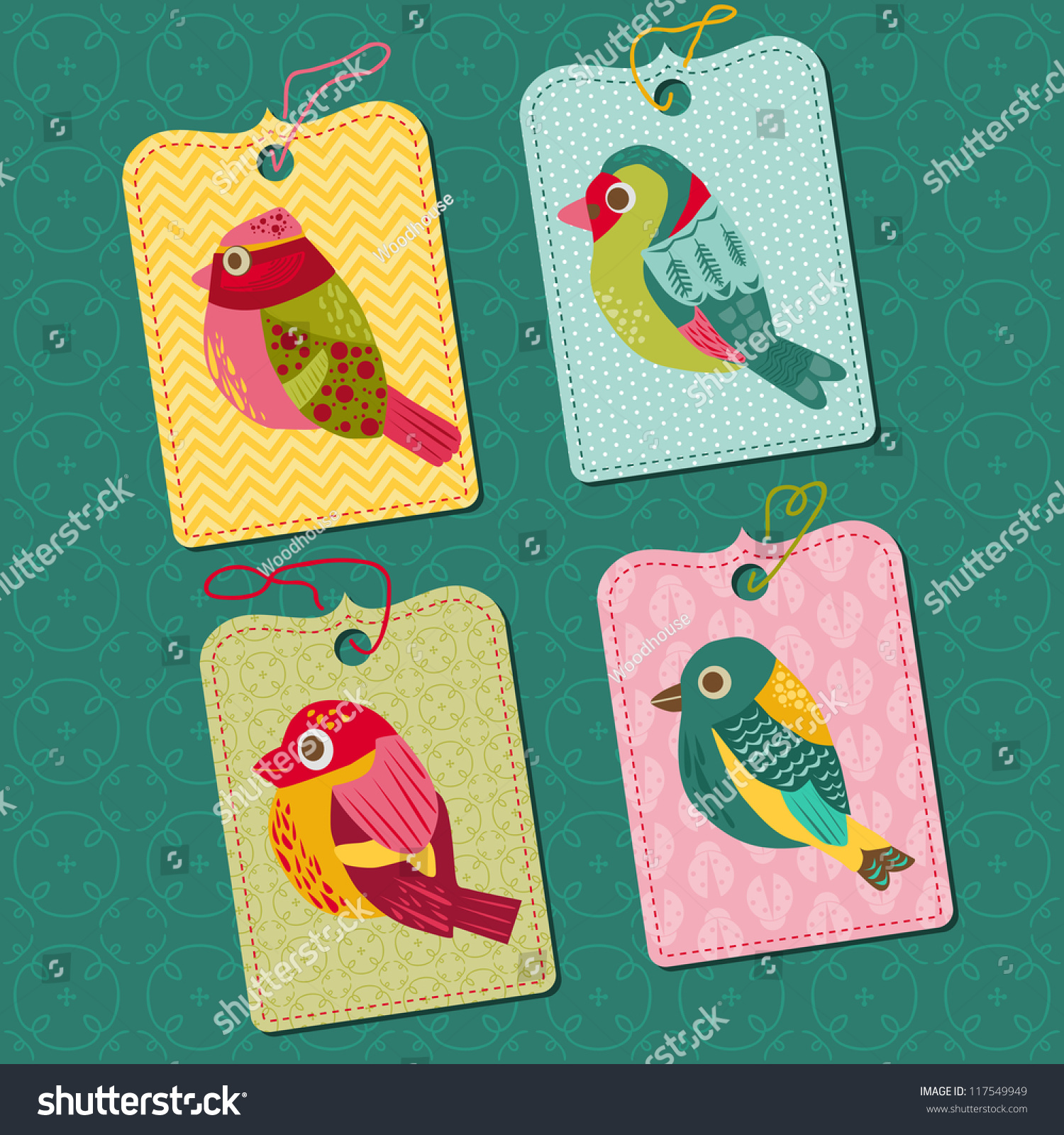 Scrapbook Design Elements Tags Birds Vector Stock Vector (Royalty Free ...