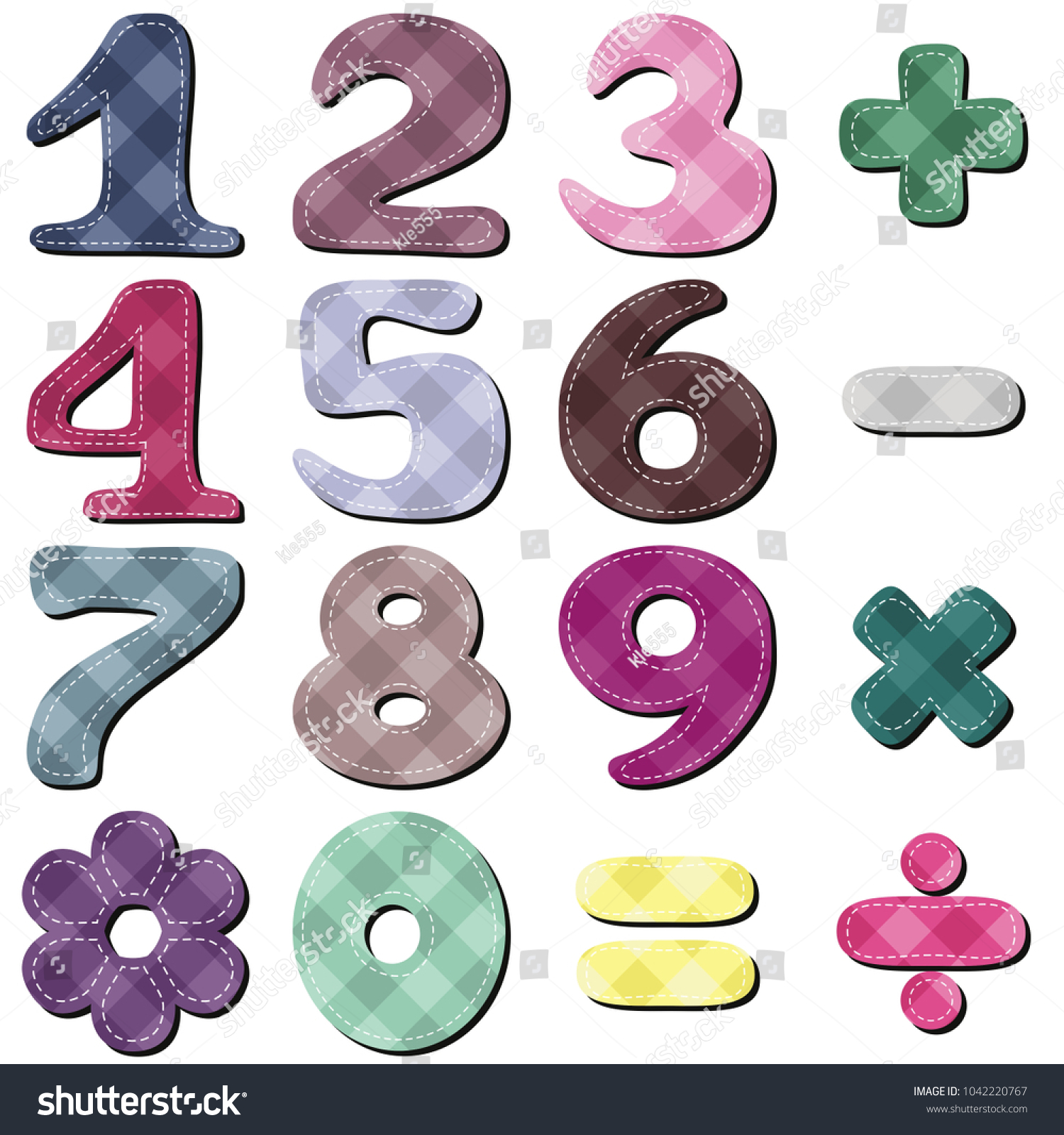 Scrapbook Numbers On White Background Stock Vector (Royalty Free ...