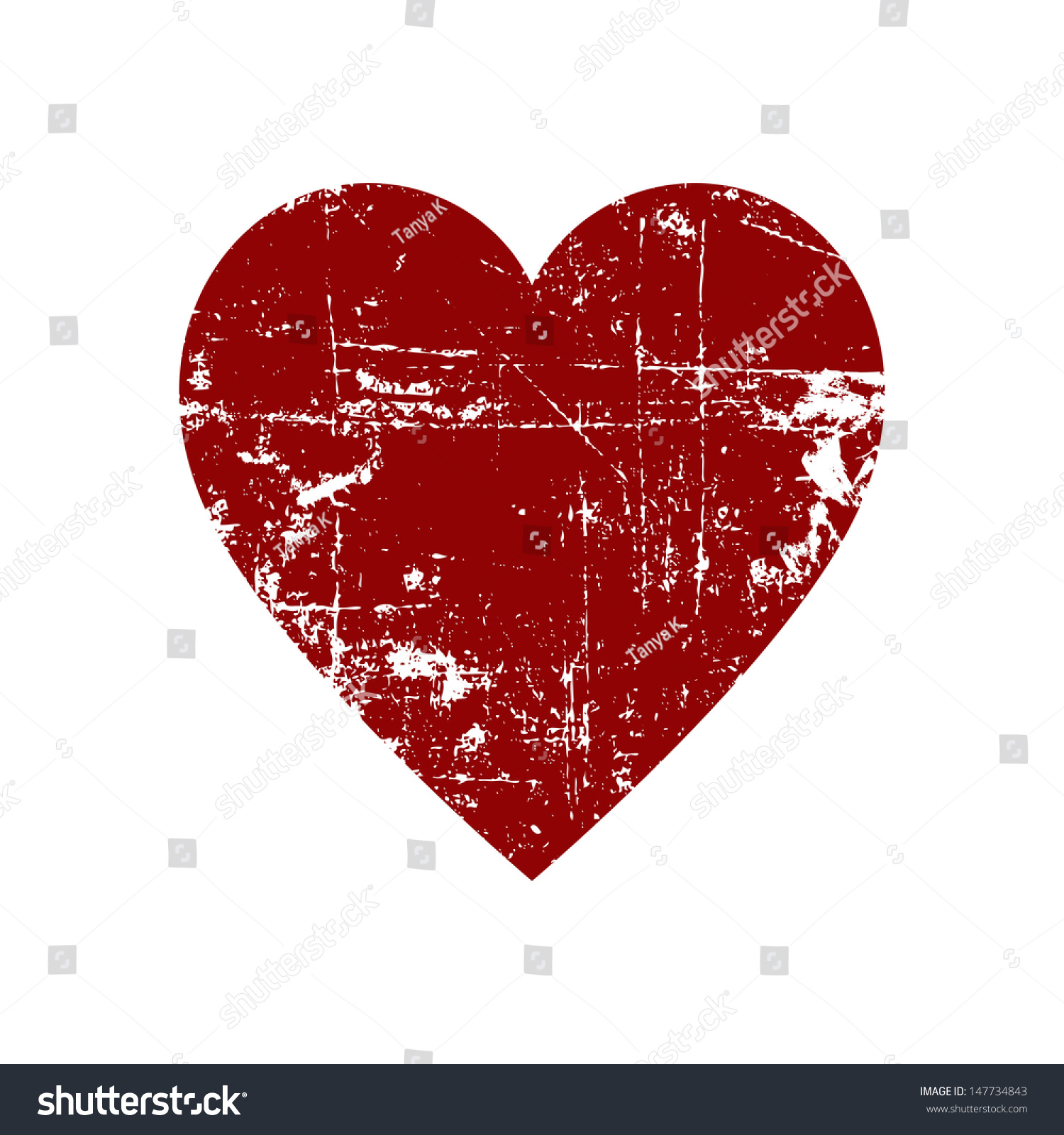 Scratched Heart Stock Vector (Royalty Free) 147734843