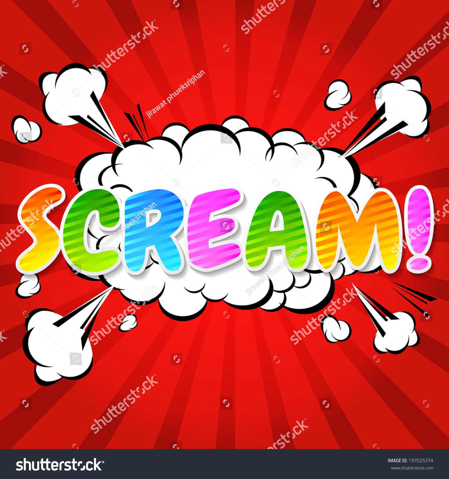 Scream Comic Speech Bubble Cartoon: vector de stock (libre de regalías ...