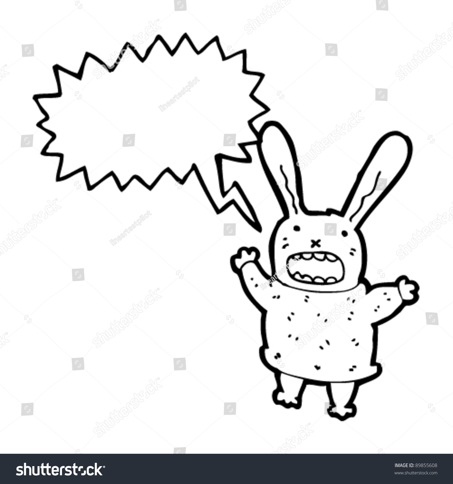 Screaming Bunny Rabbit Panic Cartoon Stock Vector Illustration 89855608 ...