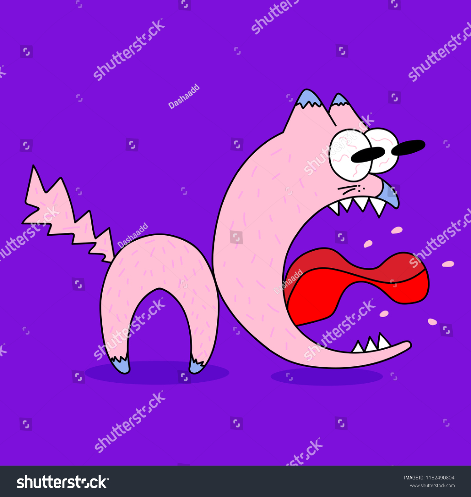 Screaming Cat Vector Stock Vector (Royalty Free) 1182490804