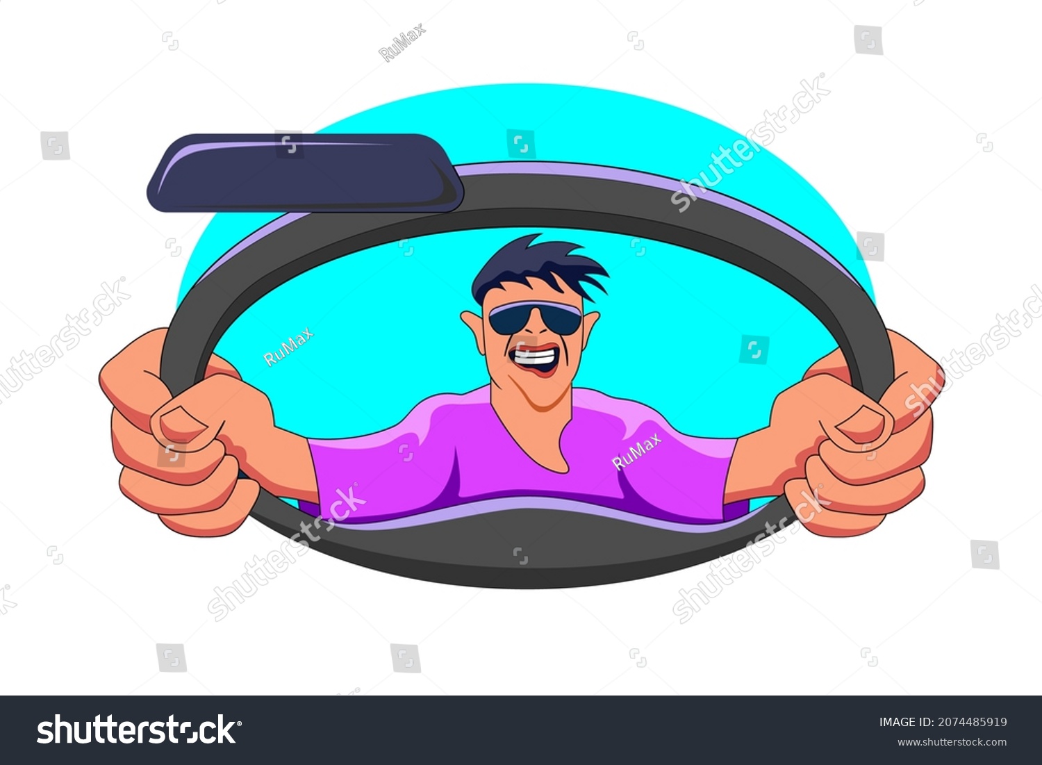 Screaming Driver Driving Car Vector Illustration Stock Vector (Royalty ...