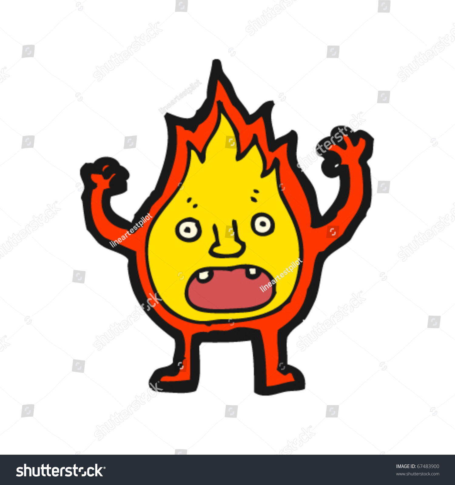 Screaming Fire Cartoon Stock Vector 67483900 - Shutterstock