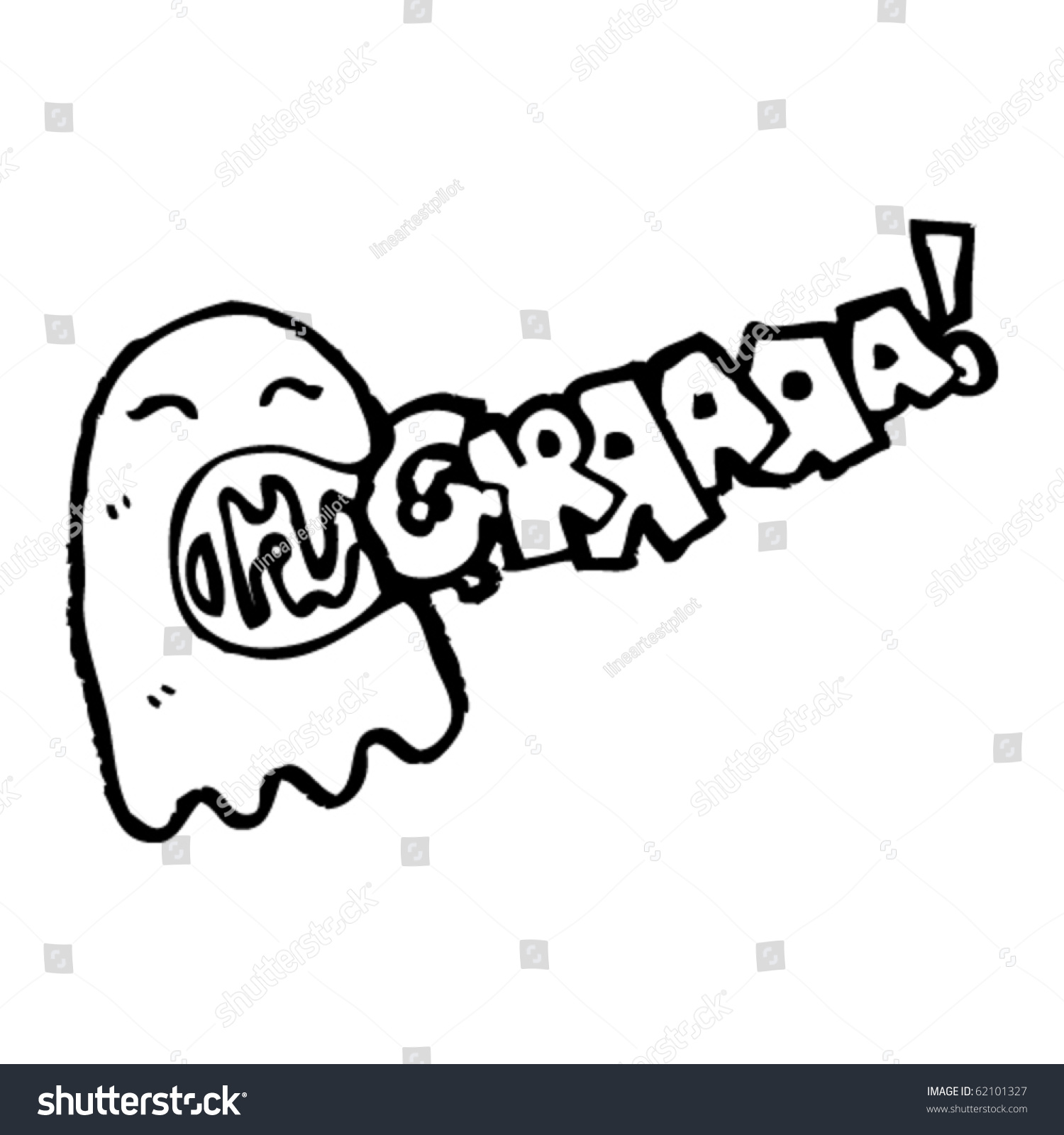 Screaming Ghost Cartoon Stock Vector (Royalty Free) 62101327