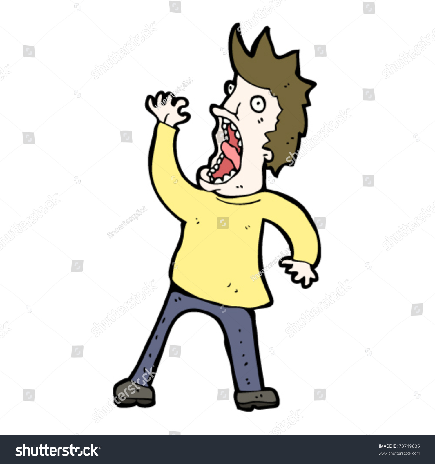 Screaming Man Cartoon Stock Vector Illustration 73749835 : Shutterstock