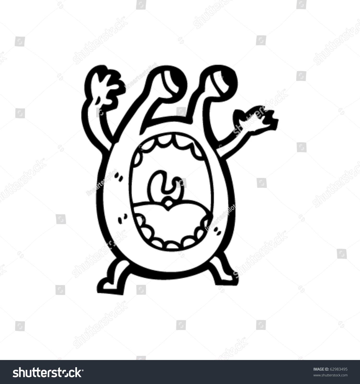 Screaming Monster Cartoon Stock Vector (Royalty Free) 62983495