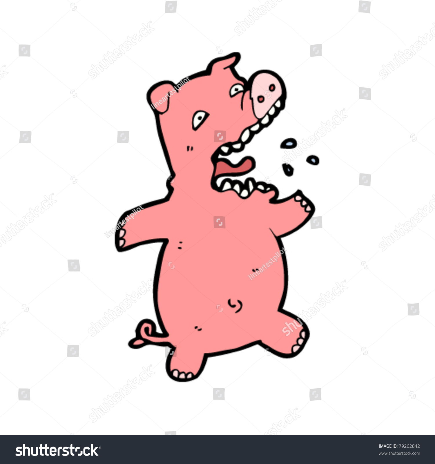 Screaming Pig Cartoon Stock Vector (Royalty Free) 79262842