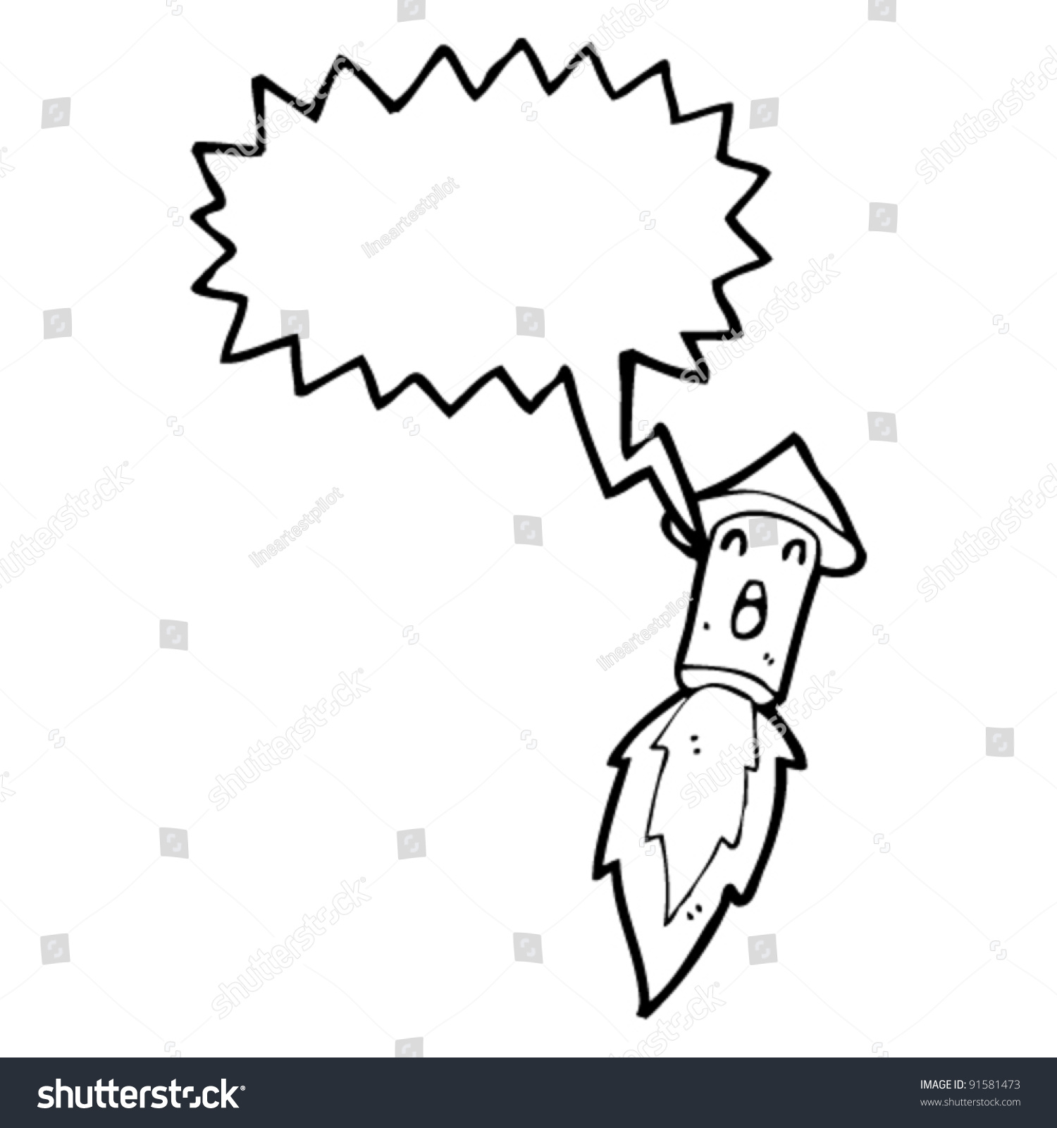 Screaming Rocket Cartoon Stock Vector (Royalty Free) 91581473