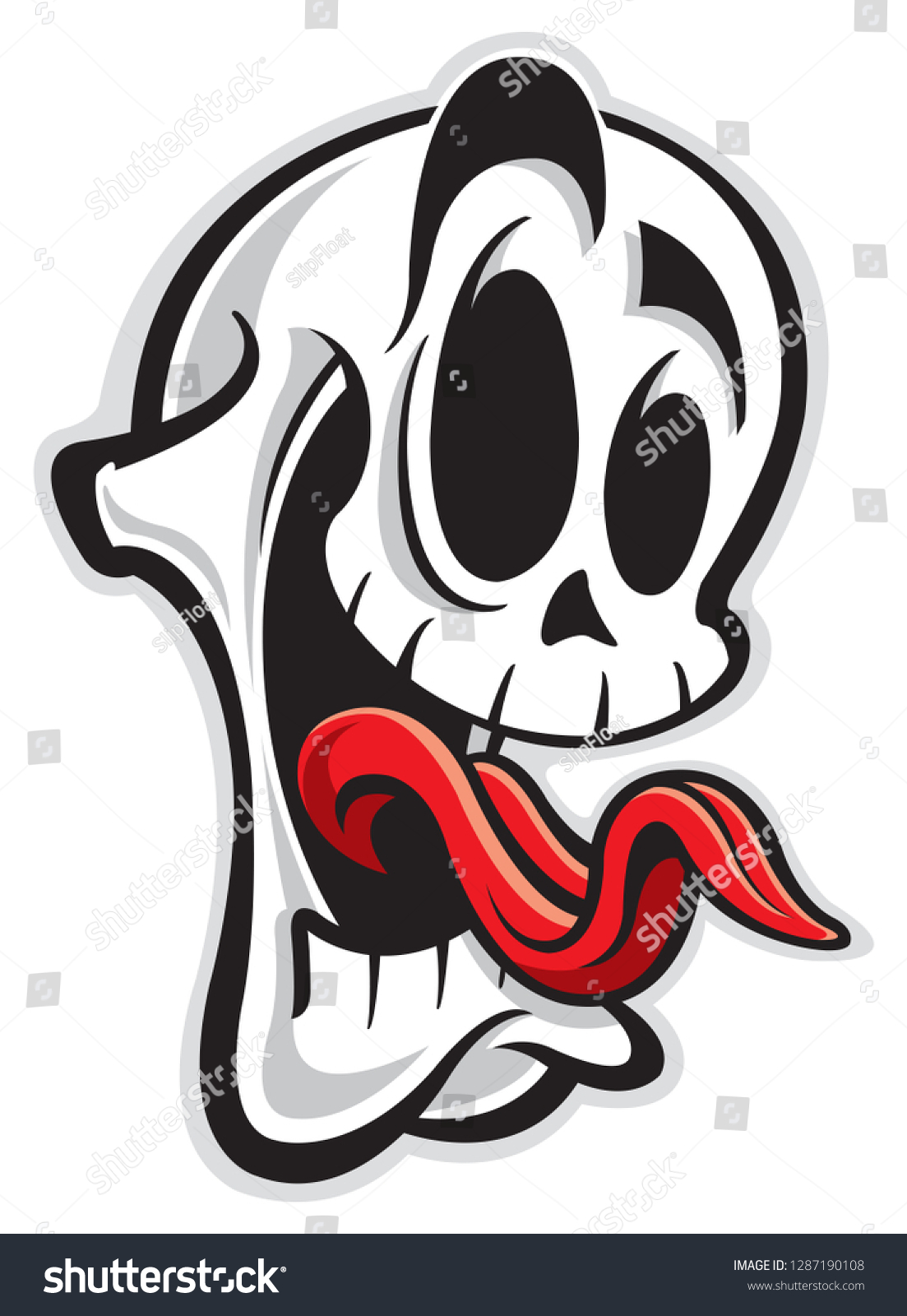 Screaming Skull Cartoon Stock Vector (Royalty Free) 1287190108 ...