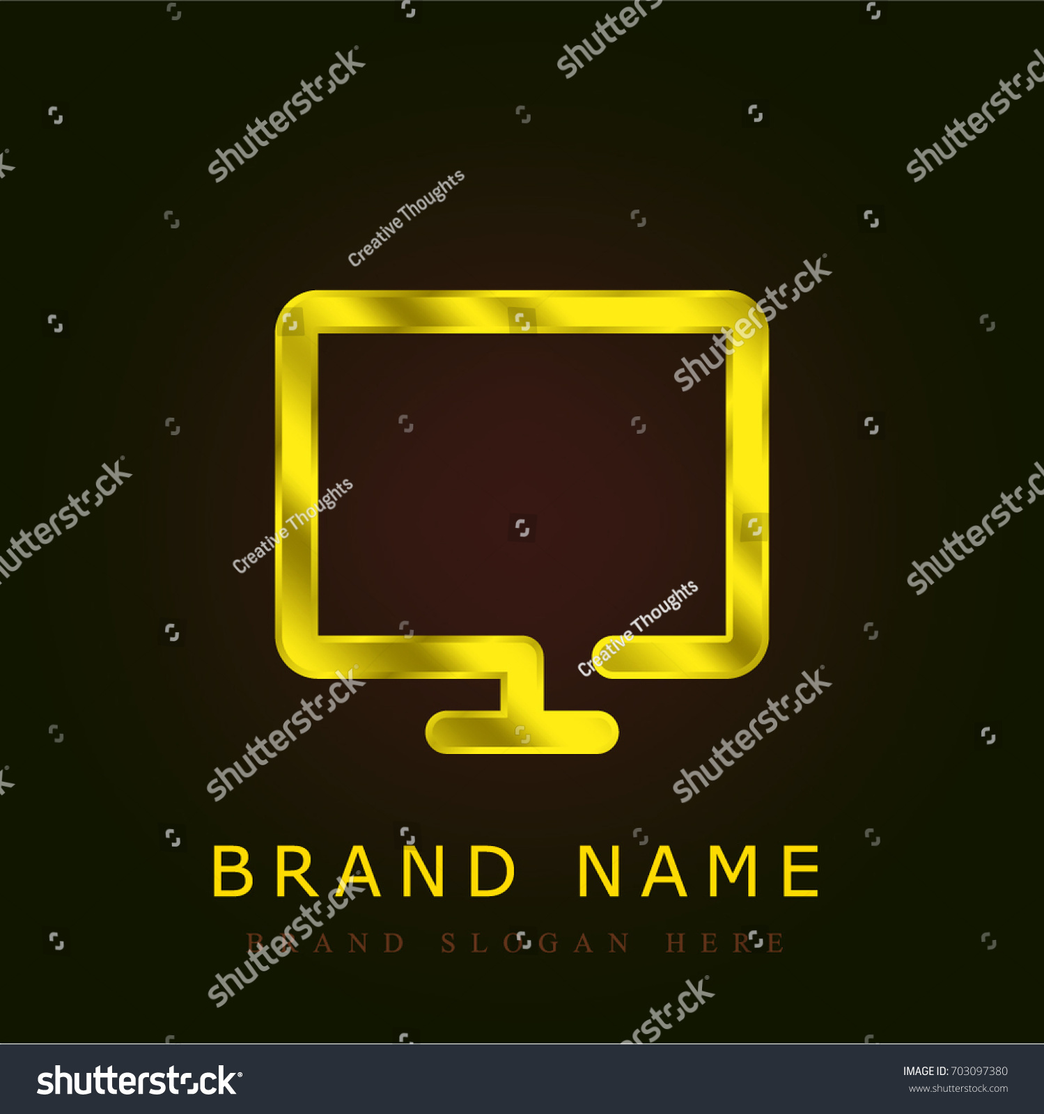 Screen Golden Metallic Logo Stock Vector (Royalty Free) 703097380 ...