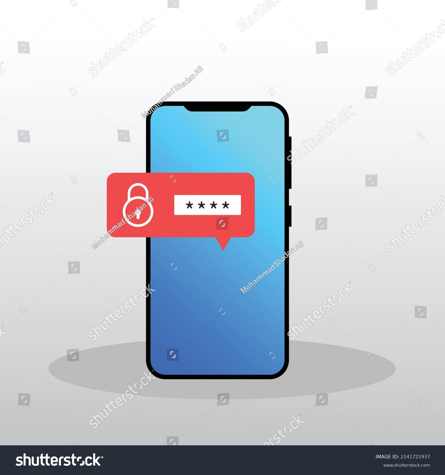 Screen Lock Error Popup On Mobile Stock Vector (Royalty Free ...