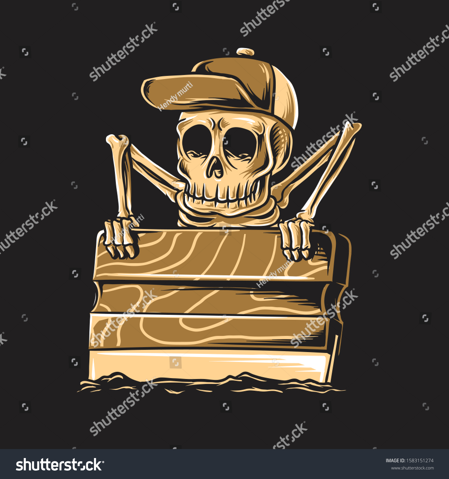 Screen Printing Skeleton Skull Squeegee Stock Vector (Royalty Free ...