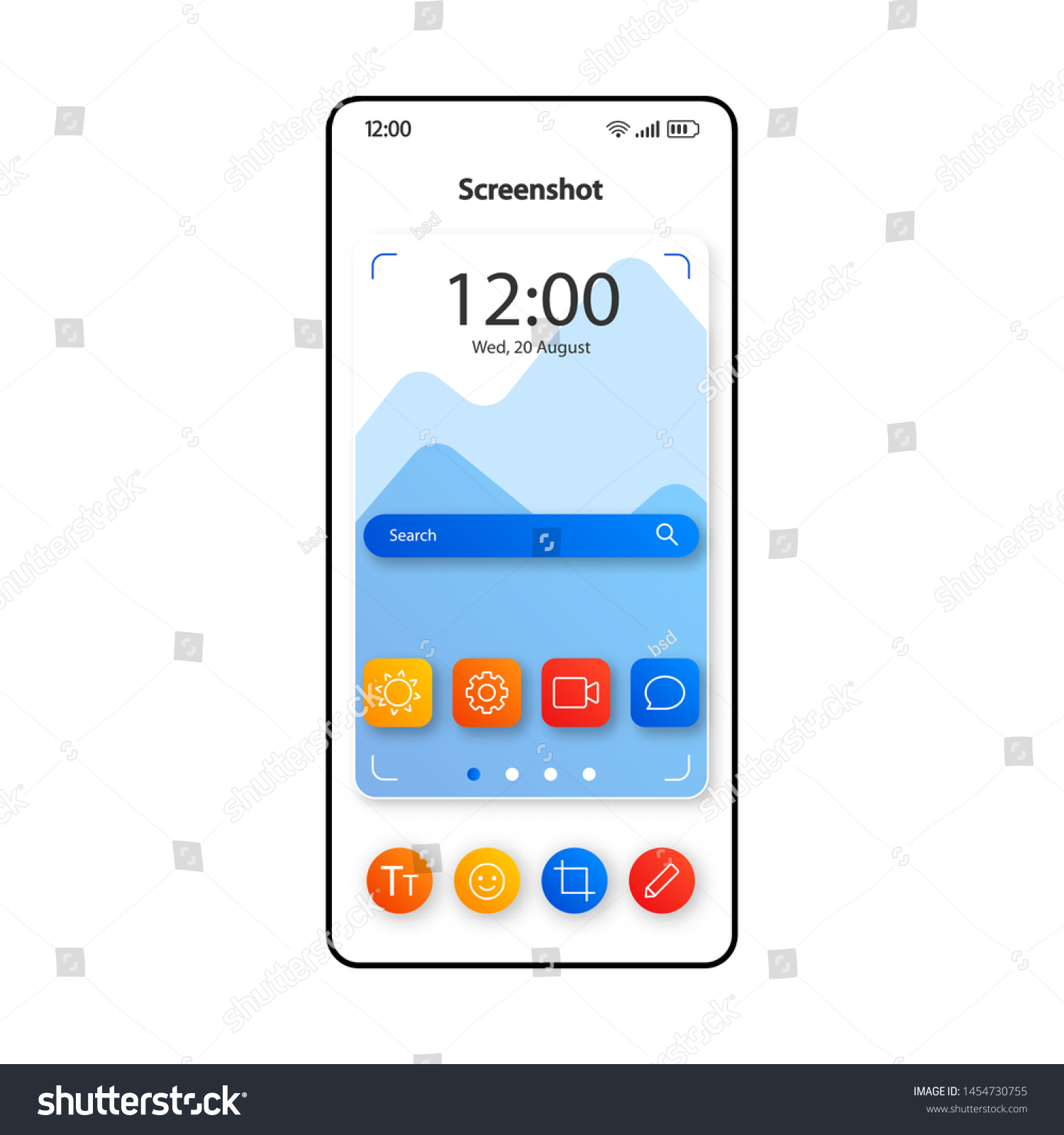 Screenshot Making Technology Smartphone Interface Vector: เวกเตอร์สต็อก ...