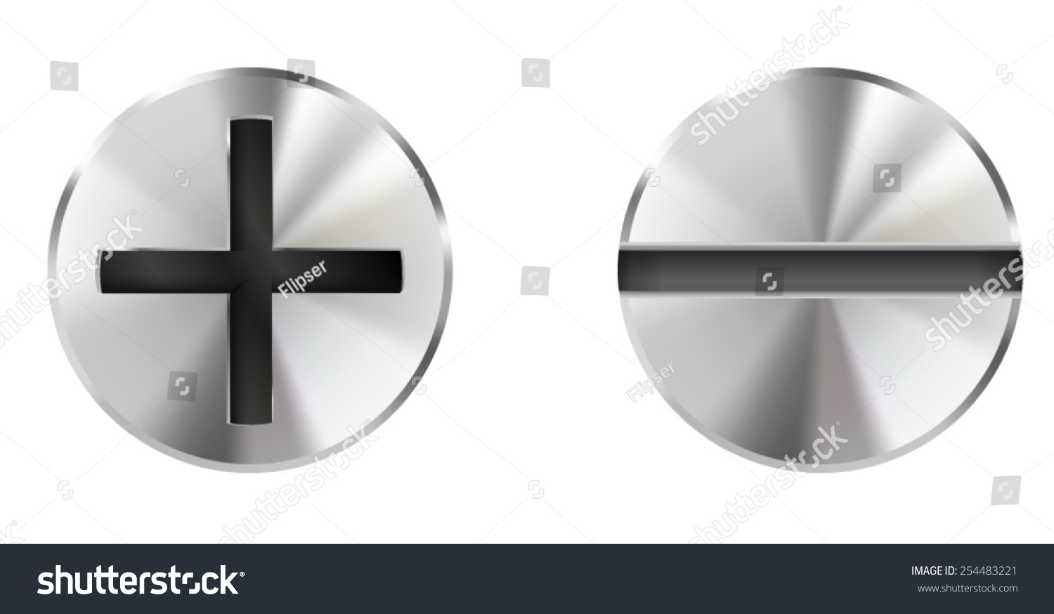 Screw Heads Vector Drawing Isolated On Stock Vector (Royalty Free ...