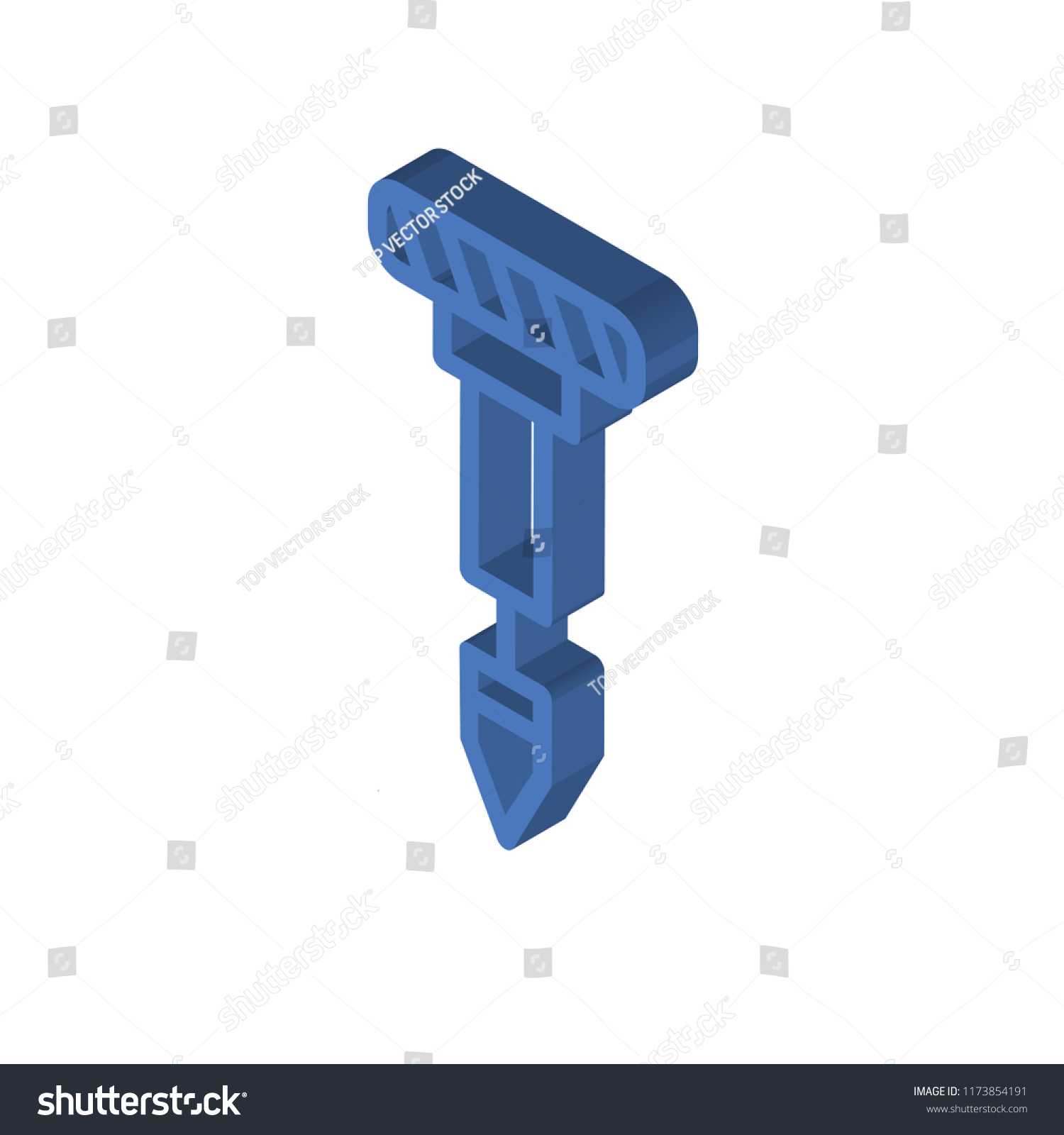 Screw Isometric Left Top View 3d: vector de stock (libre de regalías ...