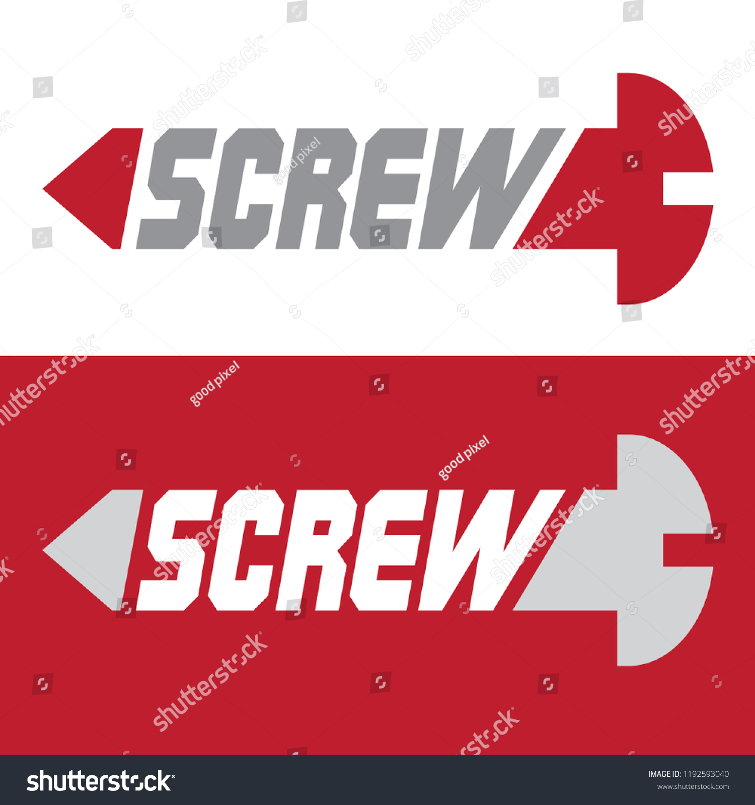Screw Logo Vector Illustration Stock Vector (Royalty Free) 1192593040