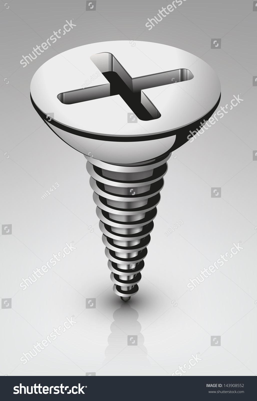 Screw Vector Abstract Illustration Background Shadow Stock Vector ...