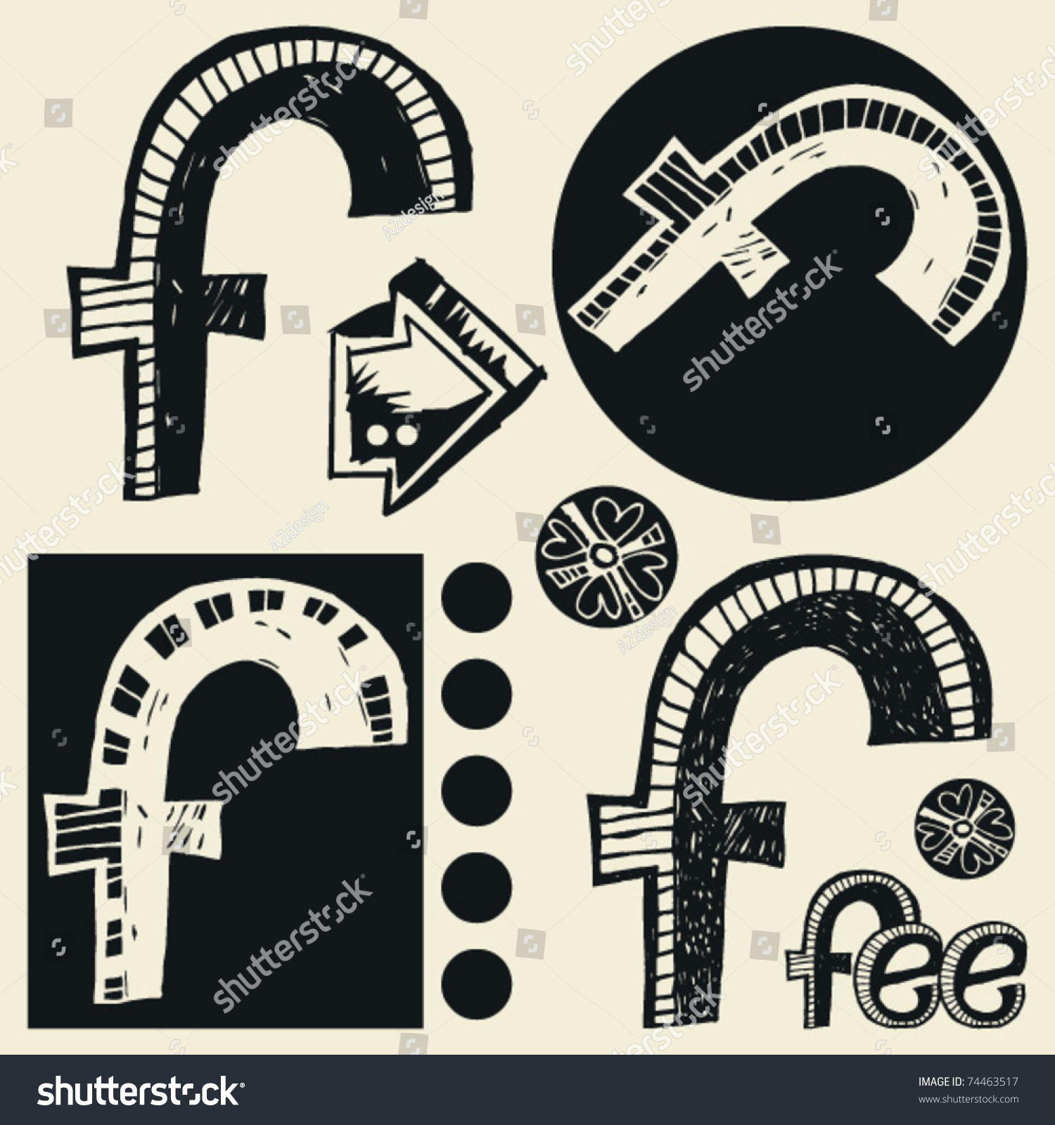 Scribble Alphabet Crazy Doodle F Stock Vector (Royalty Free) 74463517 ...