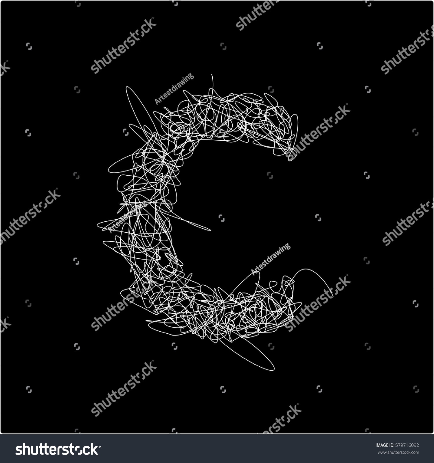 Scribble Alphabet Letter C Stock Vector (Royalty Free) 579716092 ...