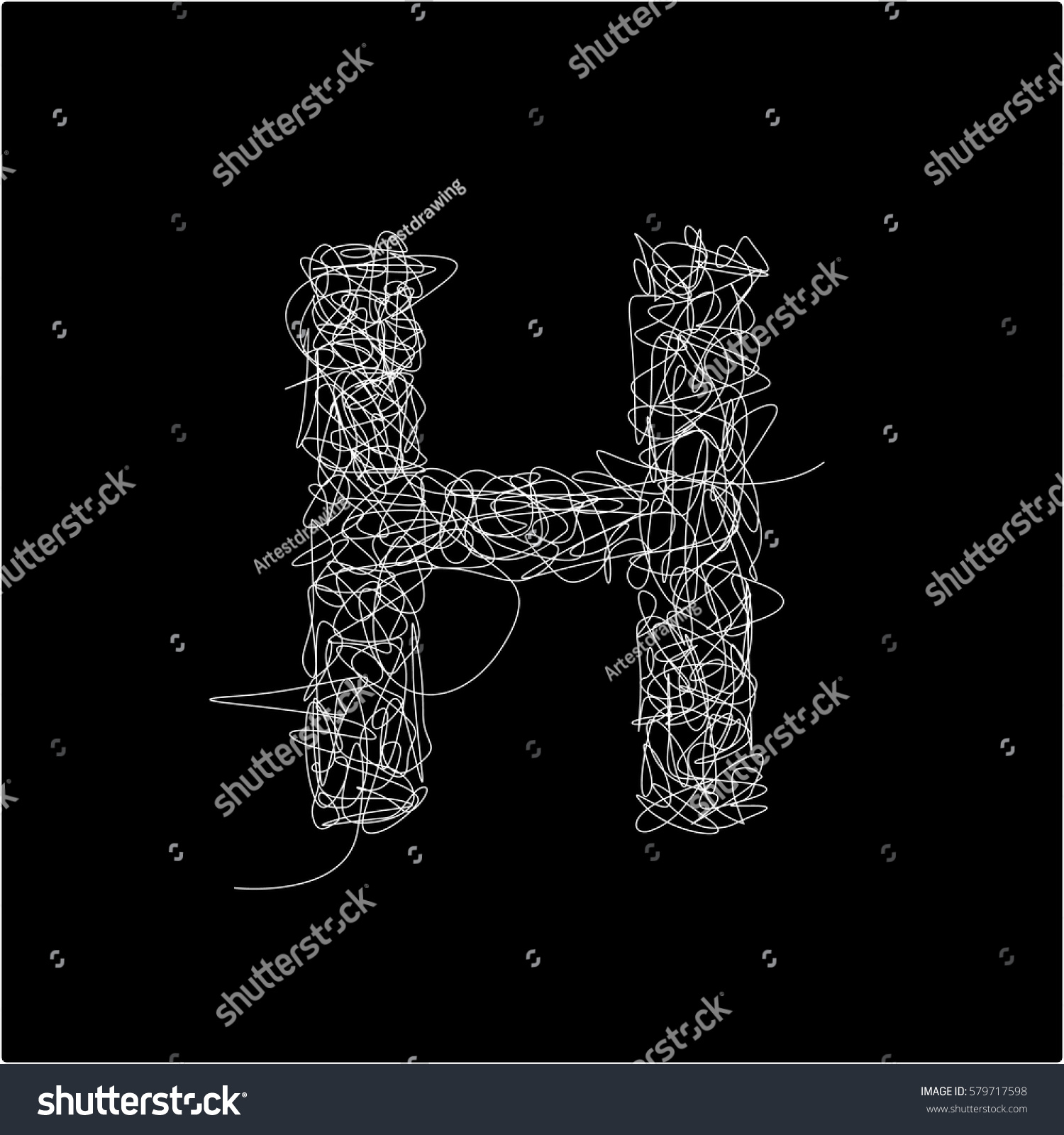 Scribble Alphabet Letter H Stock Vector (Royalty Free) 579717598 ...