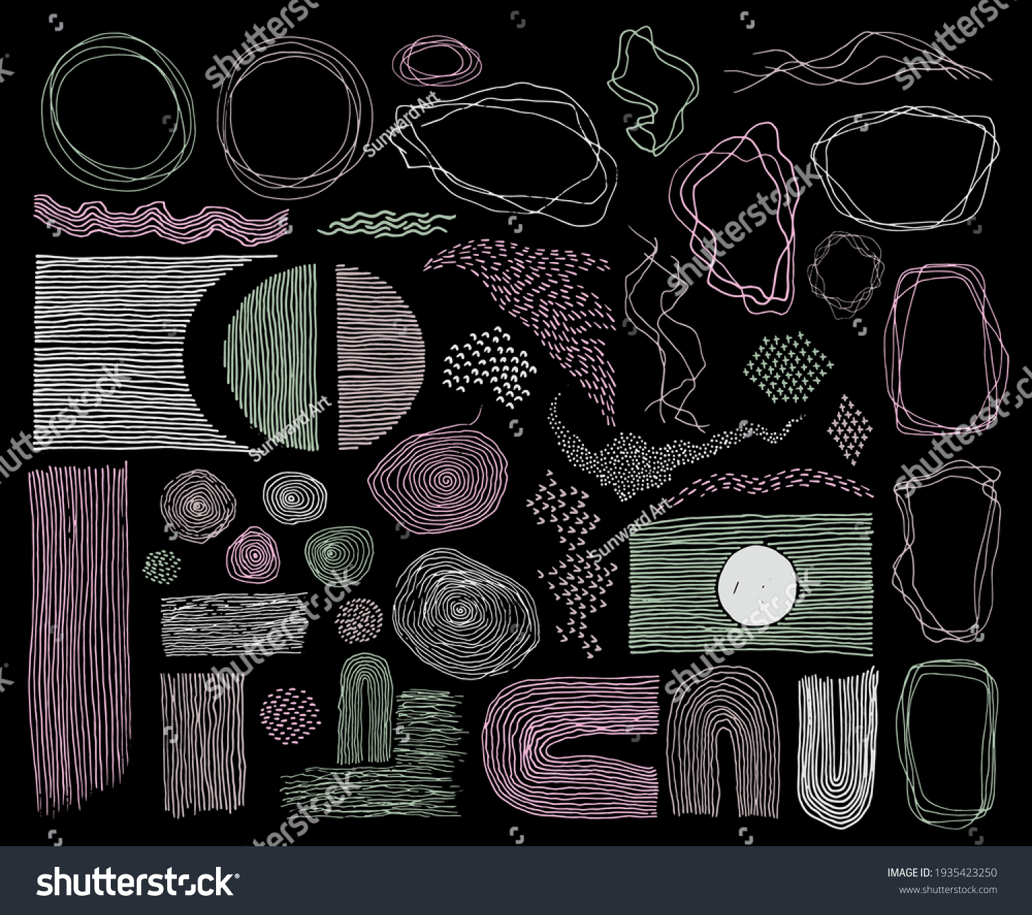 Scribble Frames Lines Dots Texture Backgrounds Stock Vector (Royalty ...