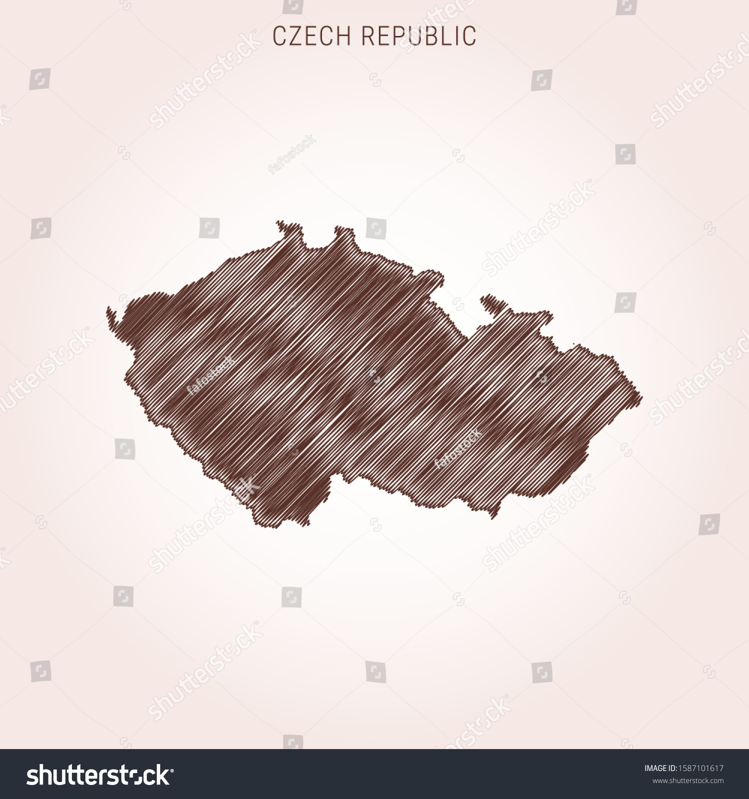 Scribble Map Czech Republic Design Template Stock Vector (Royalty Free ...