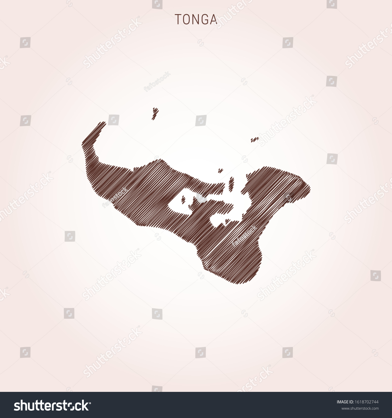 Scribble Map Tonga Design Template Stock Vector (Royalty Free) 1618702744
