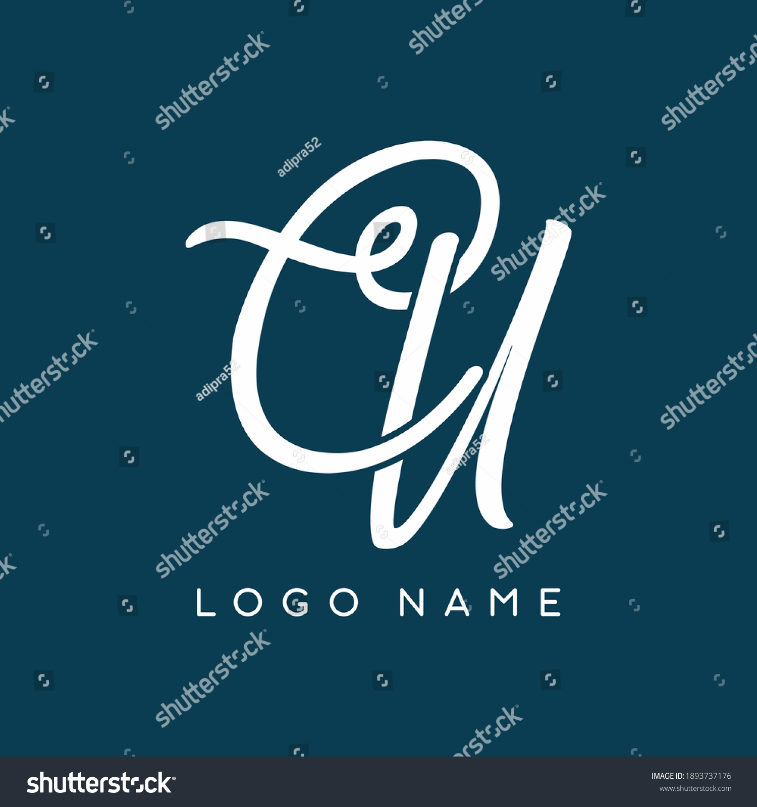 Script Cu Initial Letter Business Logo Stock Vector (Royalty Free ...