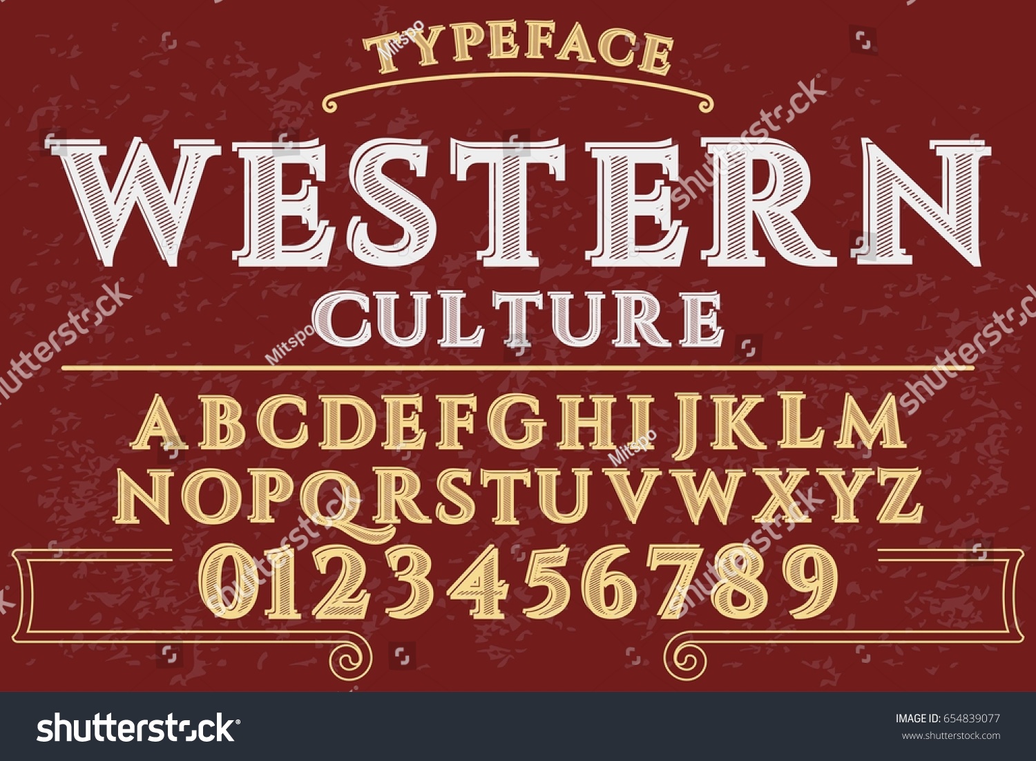 Script Font Handcrafted Vector Western Culture Stock Vector (Royalty ...