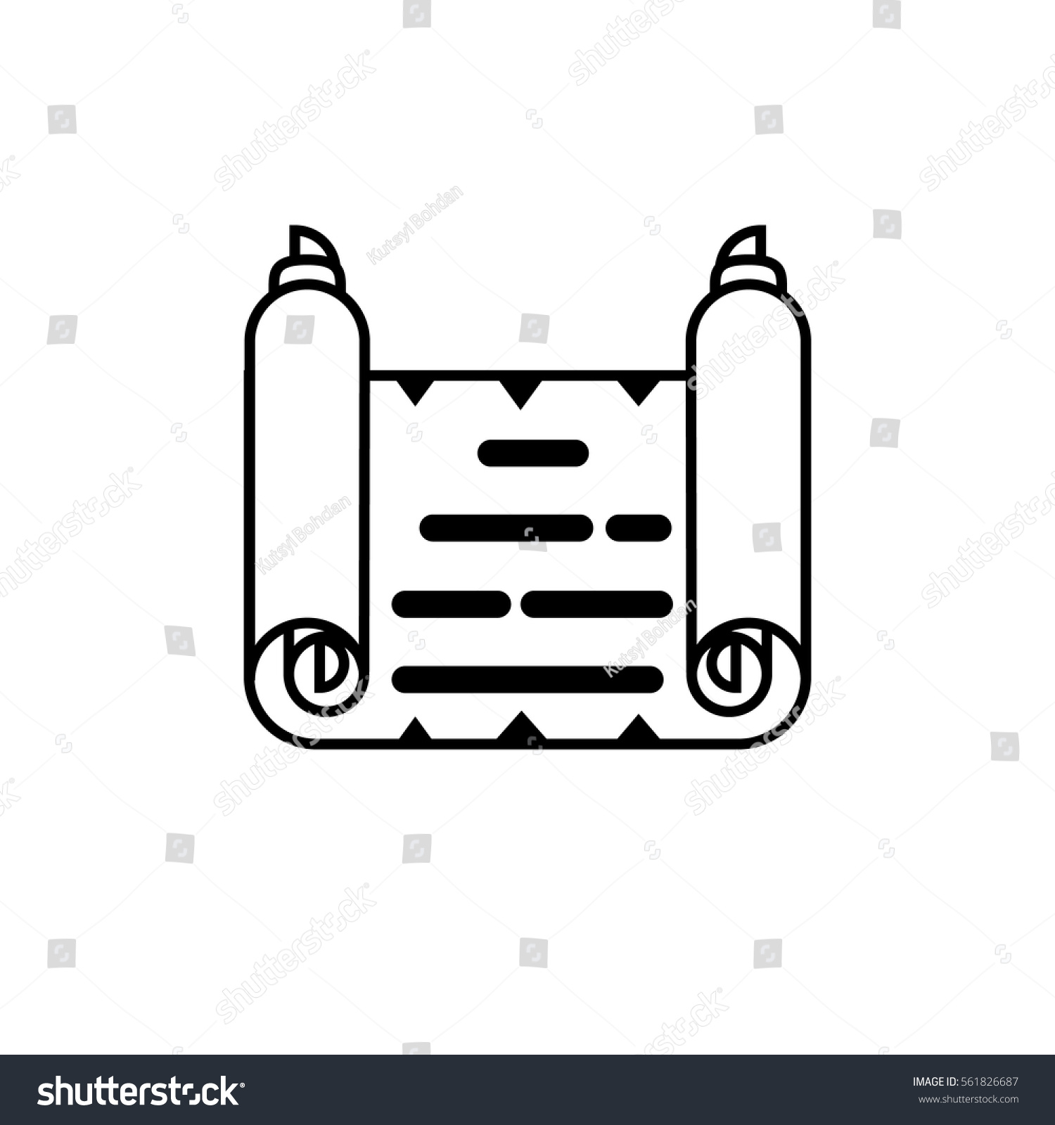 Scroll Paper Icon Document Symbol Vector Stock Vector (Royalty Free ...