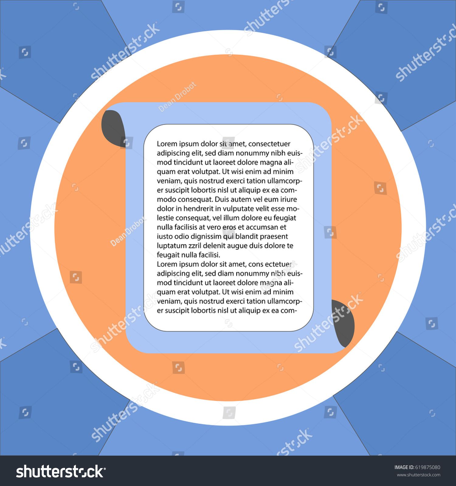 Scroll Paper Copyspace Inside Circle Frame Stock Vector (Royalty Free ...
