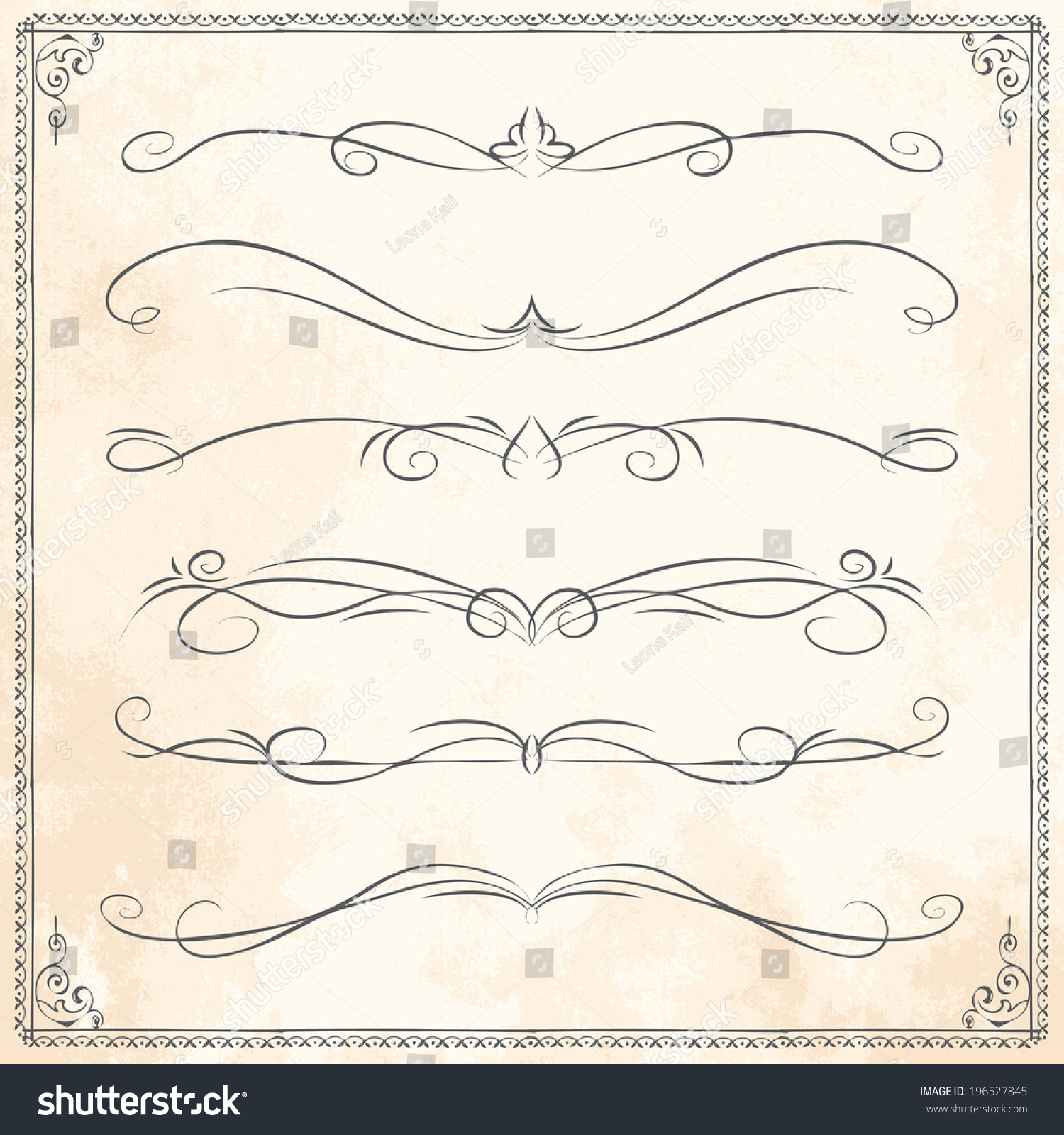 Scrolls Design Elements Set Classical Vector Stock Vector (Royalty Free ...