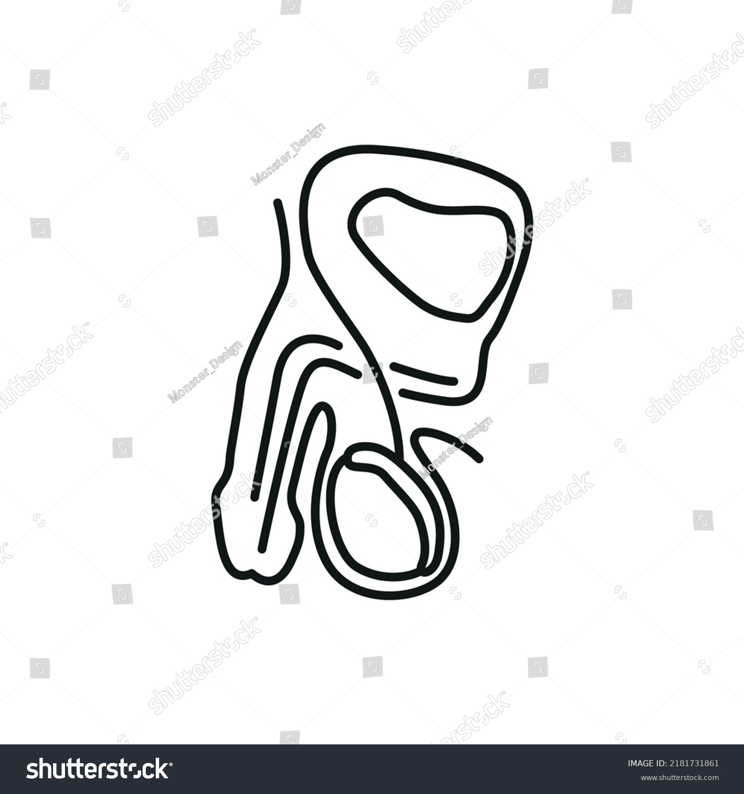 Scrotum Icon Editable Stroke Stock Vector Royalty Free 2181731861