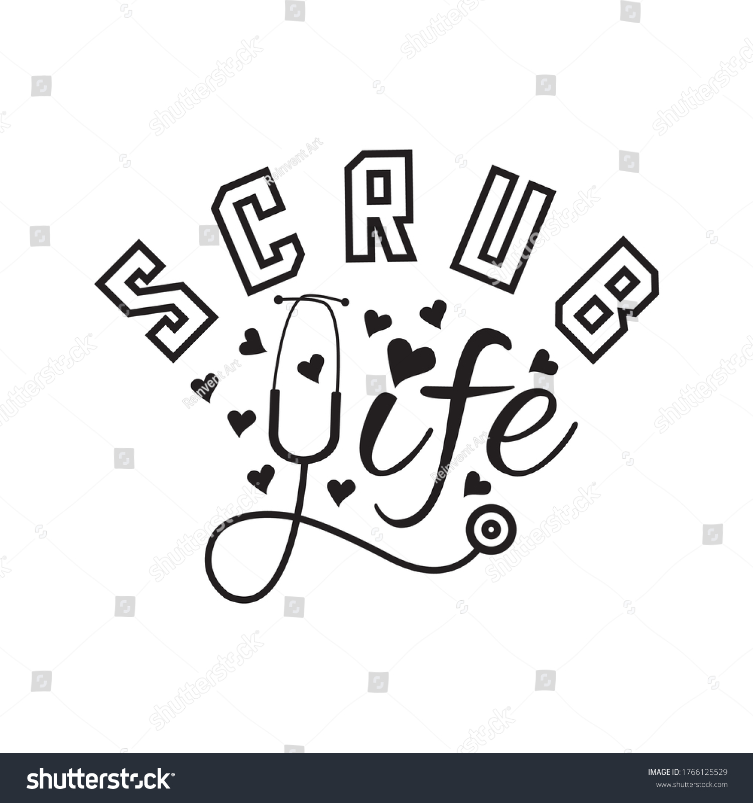 Scrub Life Printable Vector Illustration Stock Vector (Royalty Free ...