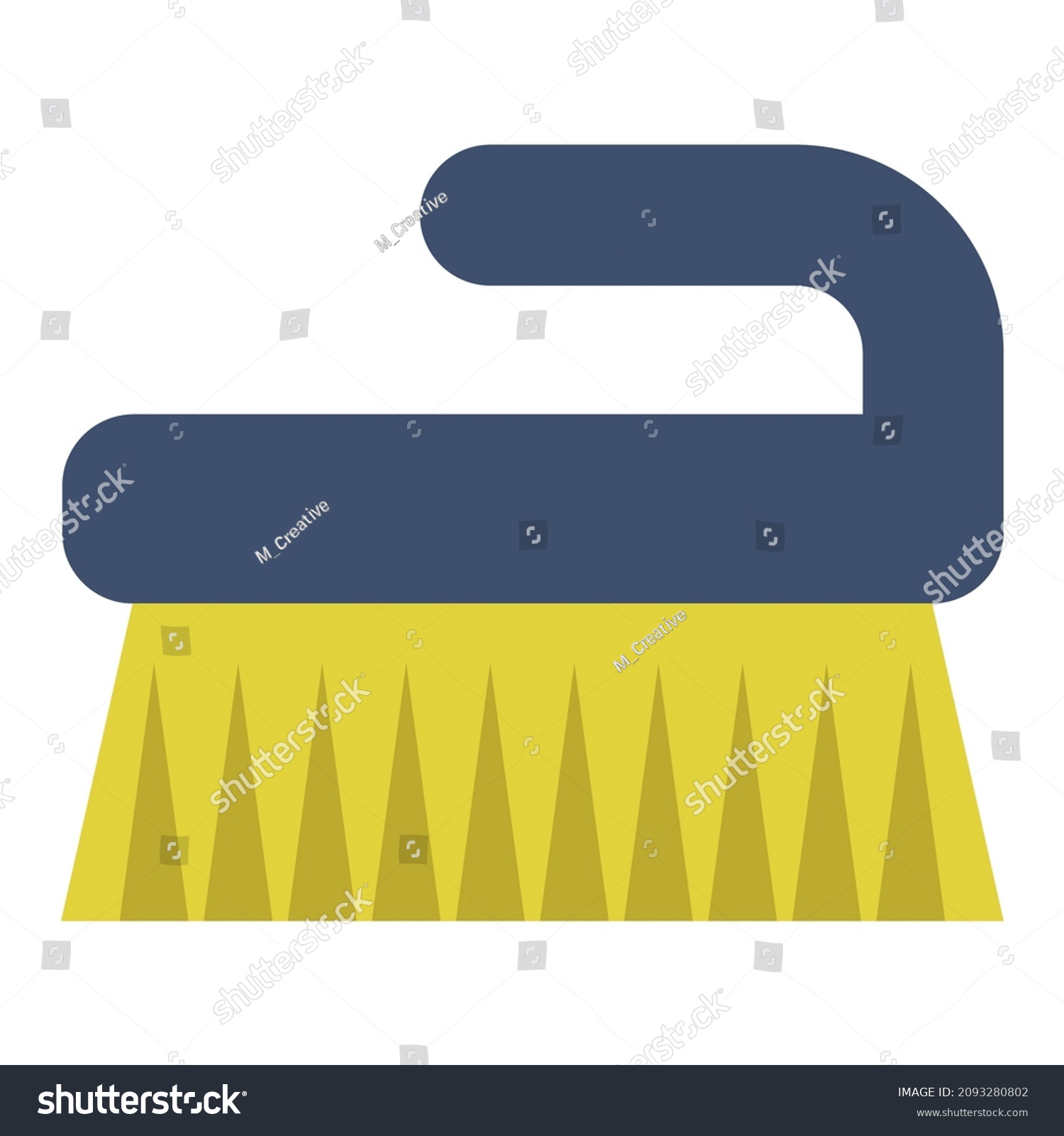 Scrubbing Brush Flat Clipart Vector Illustration Stock Vector (Royalty ...