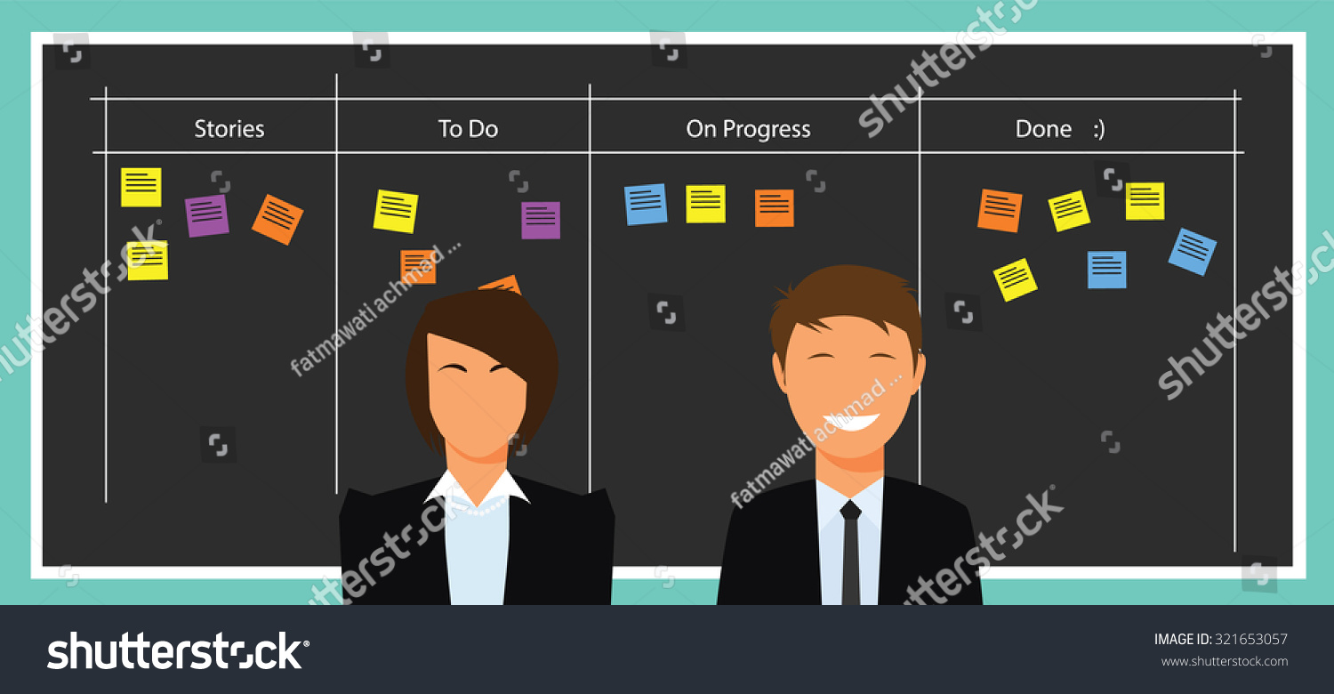 Scrum Agile Board Businessman Businesswoman Vector: เวกเตอร์สต็อก (ปลอด ... Scrum Agile Board Businessman Businesswoman Vector: เวกเตอร์สต็อก (ปลอด ...