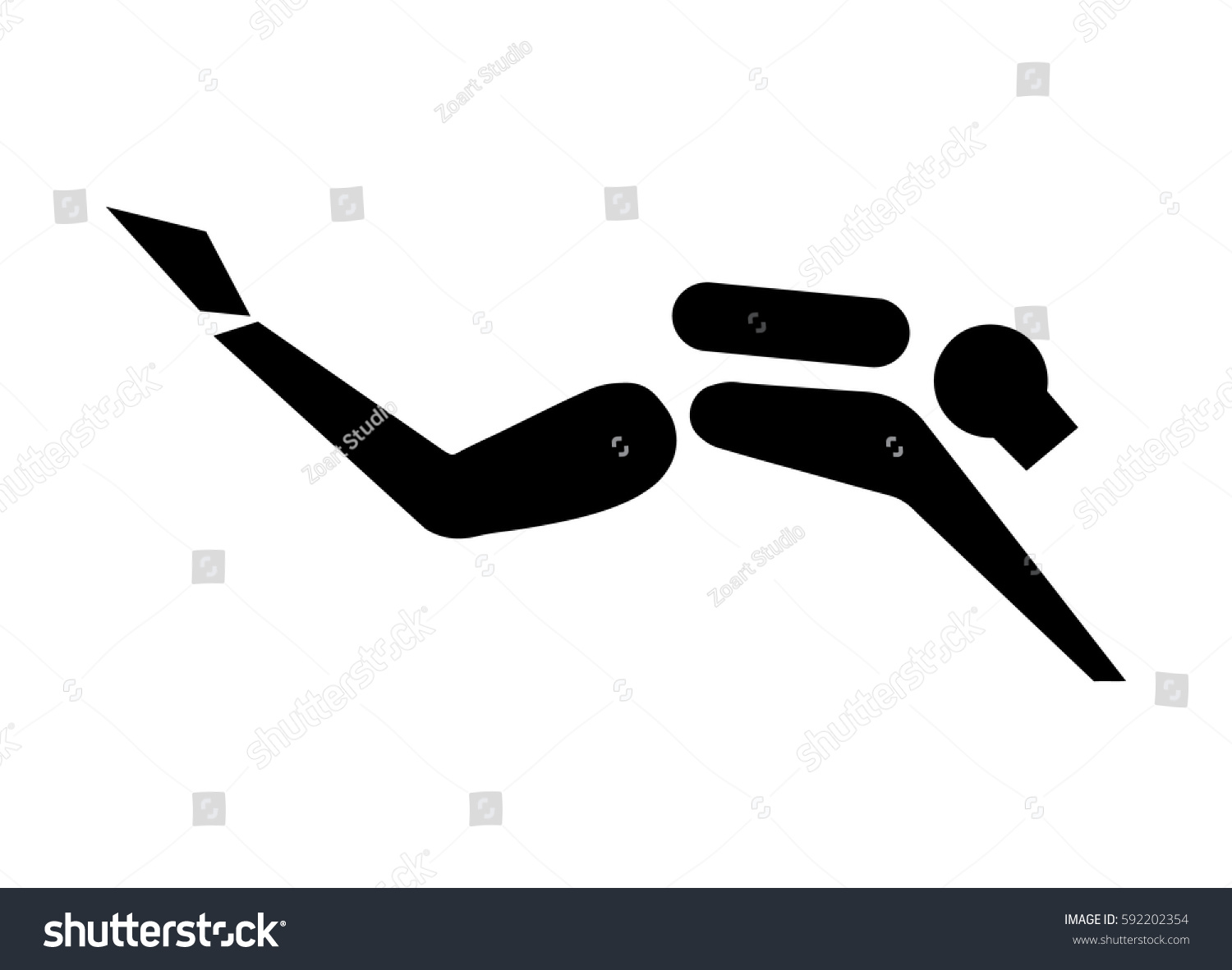 Scuba Diving Icon Stock Vector 592202354 - Shutterstock