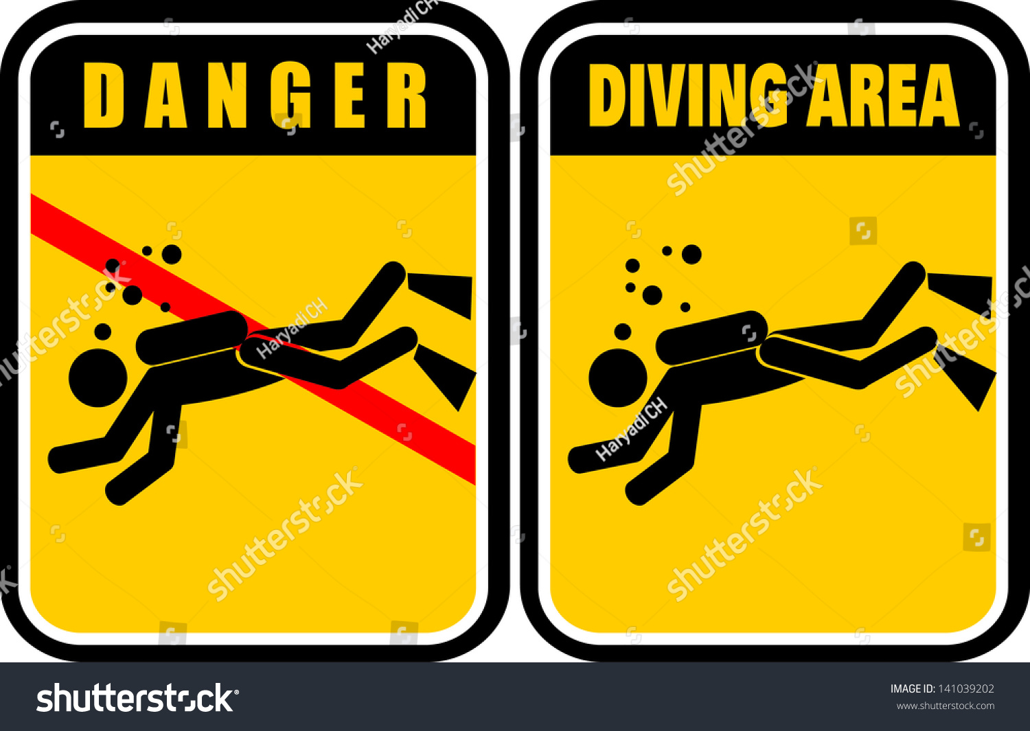 Scuba Diving Sign. Stock Vector Illustration 141039202 : Shutterstock