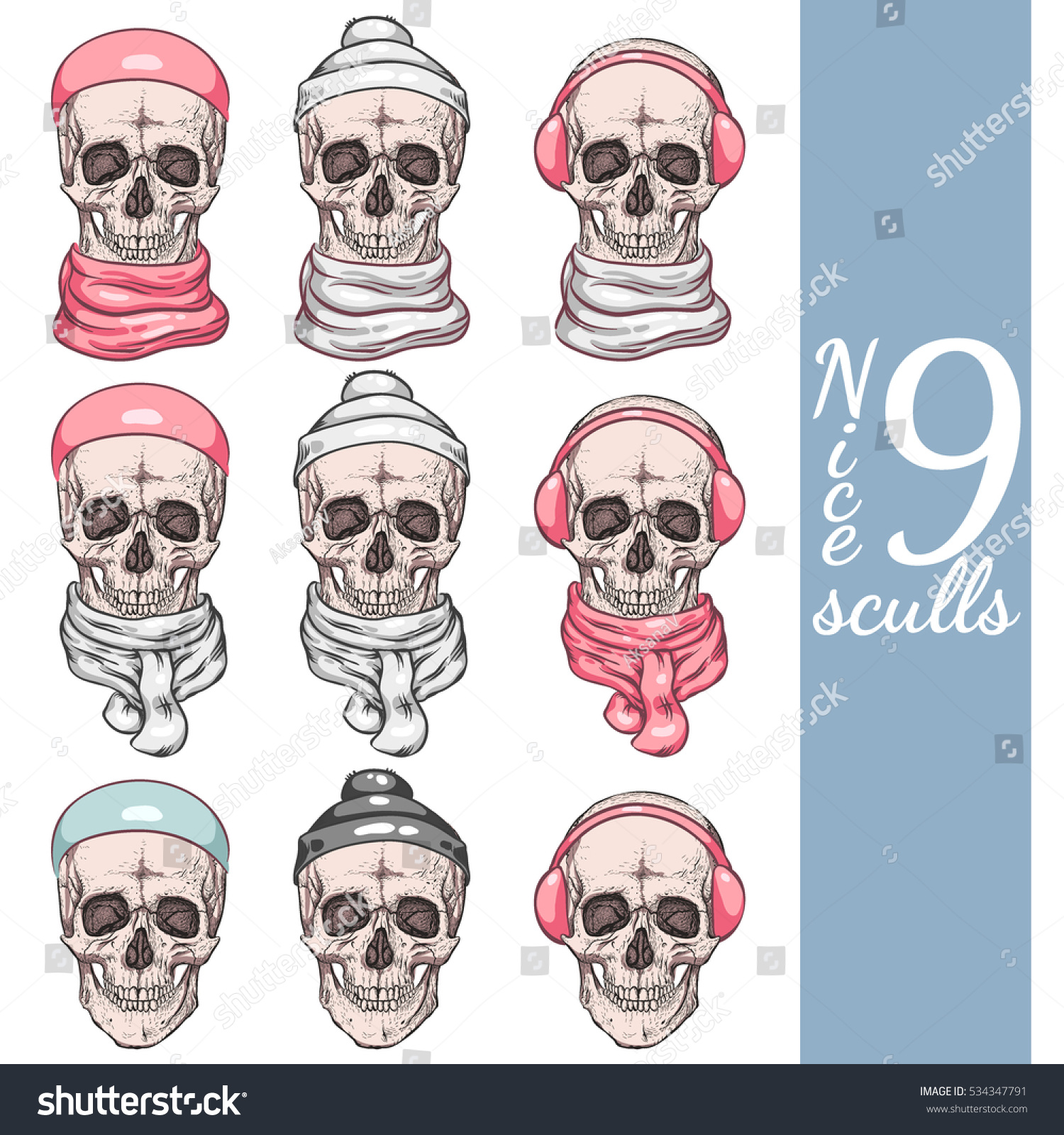 Sculls Winter Clothes Stock Vector (Royalty Free) 534347791