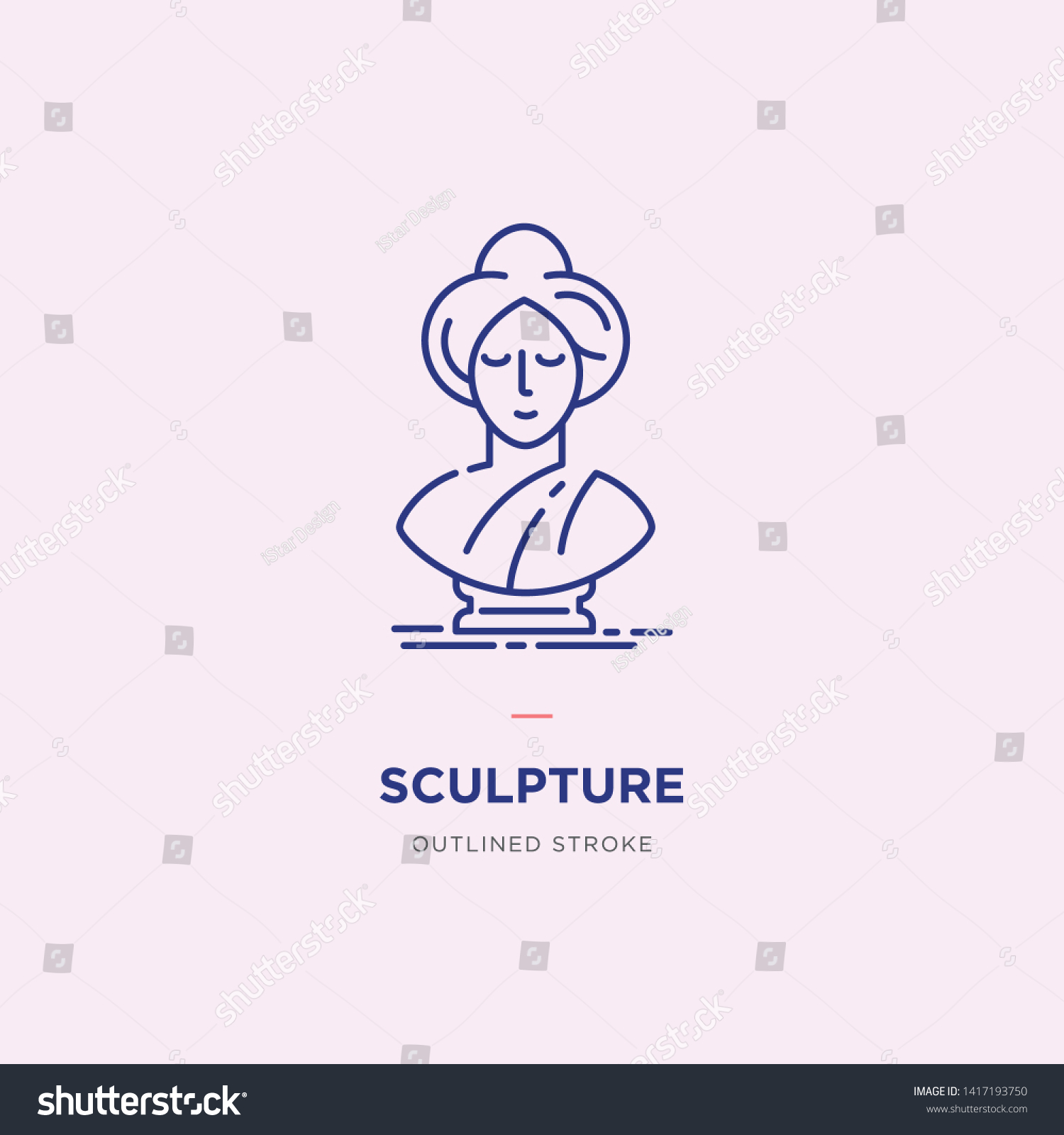 Sculpture Vector Line Icon Stock Vector (Royalty Free) 1417193750 ...