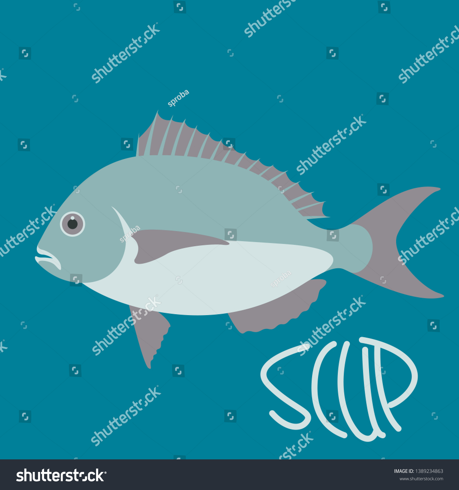 Scup Fish Vector Illustration Flat Style Stock Vector (Royalty Free ...