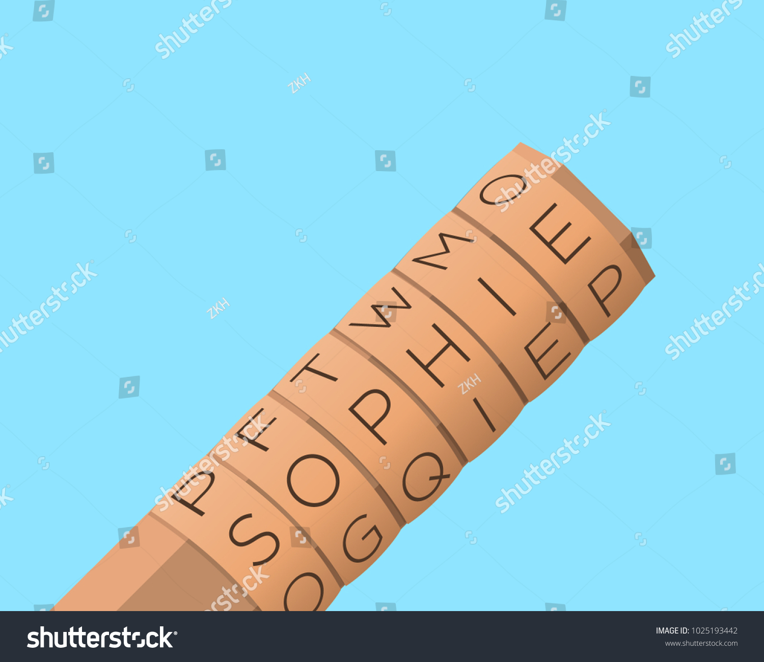 Scytale Transposition Cipher Retro Icon: เวกเตอร์สต็อก (ปลอดค่า ...