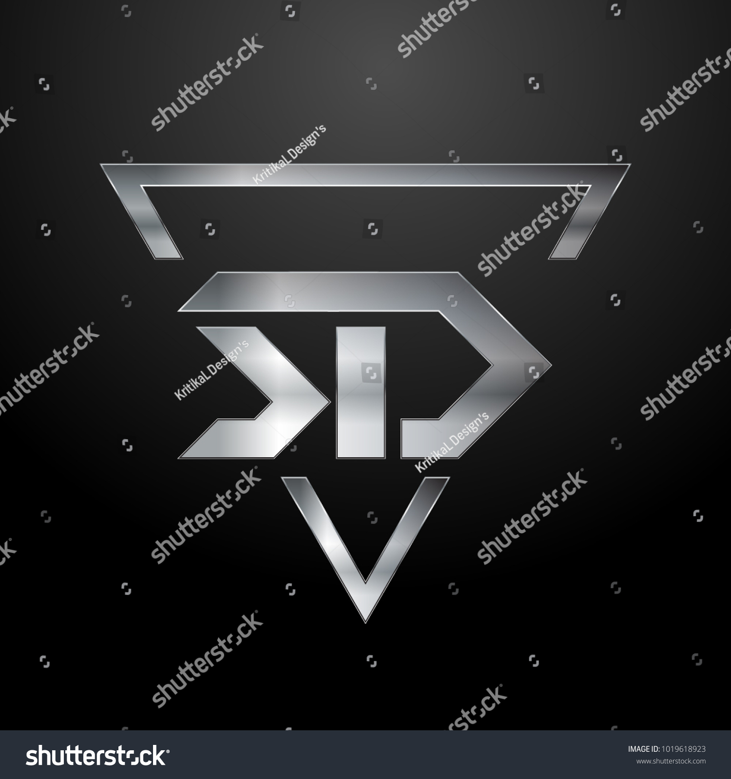 Sd Logo Metal Logo Silver Logo Stock Vector (Royalty Free) 1019618923