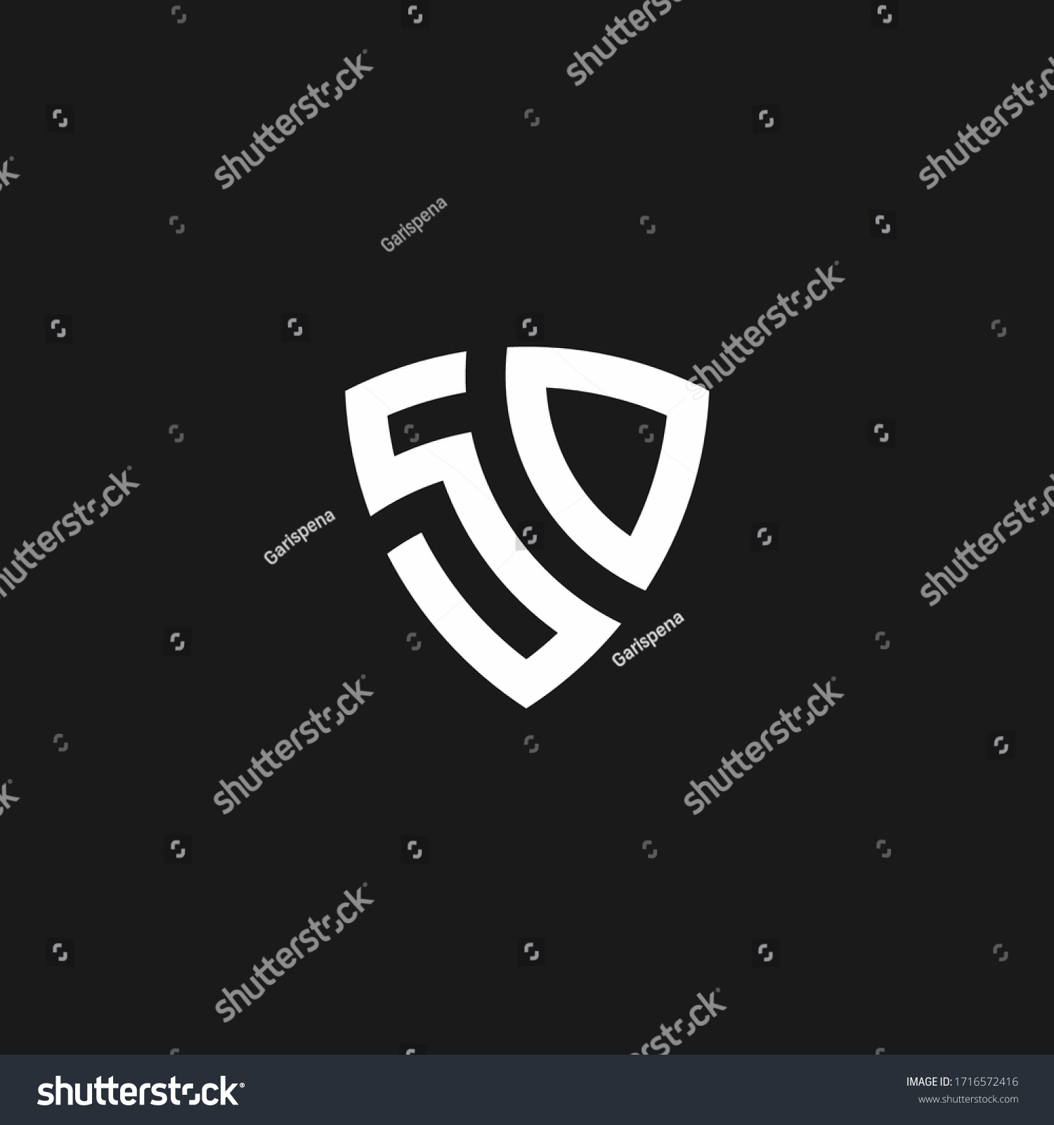 Sd Monogram Logo Shield Shape Design Stock Vector (Royalty Free ...