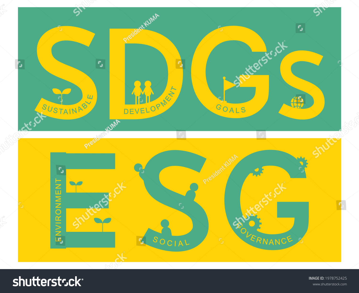Sdgs Esg Vector Logo Design Banner Stock Vector (Royalty Free) 1978752425
