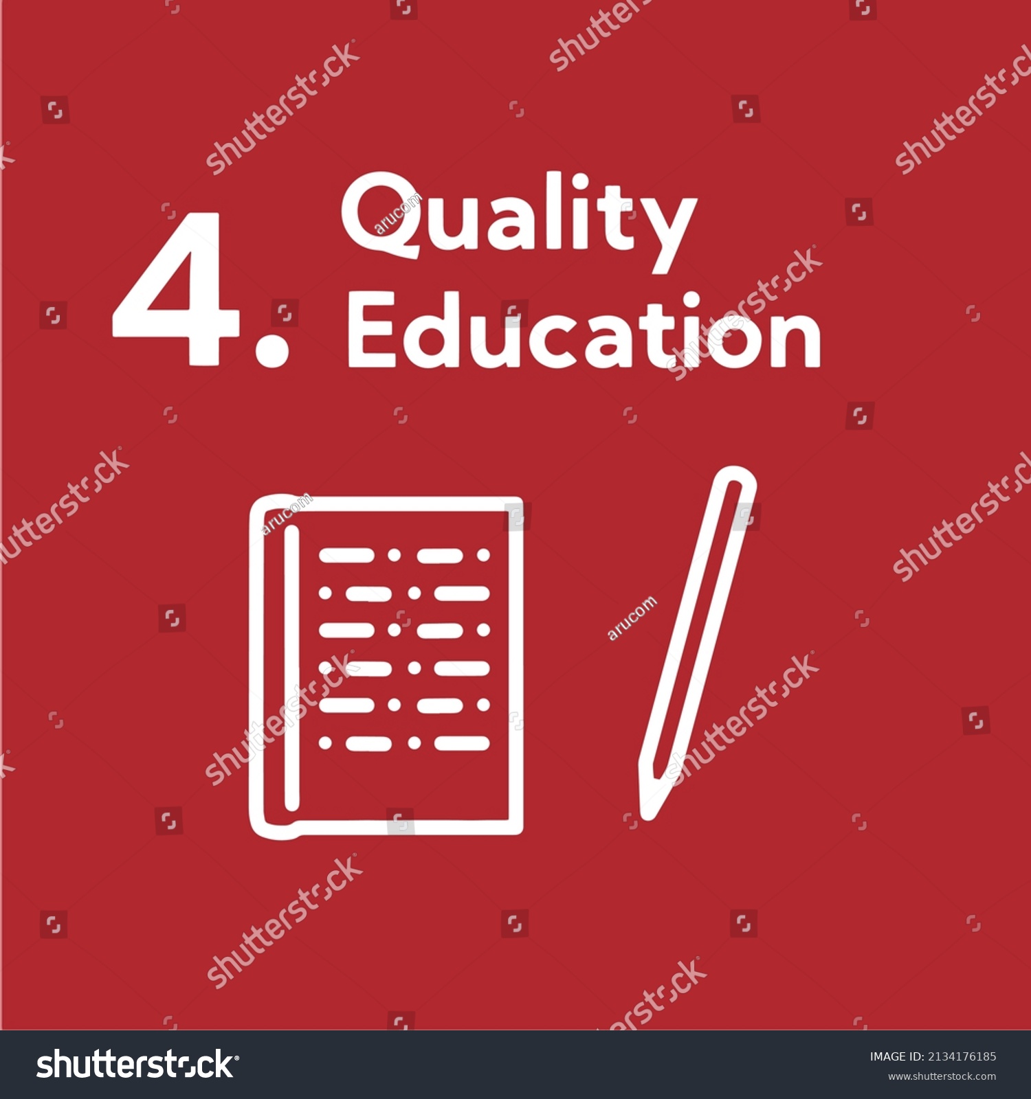 Sdgs 4 Quality Education Icon Stock Vector (Royalty Free) 2134176185 ...