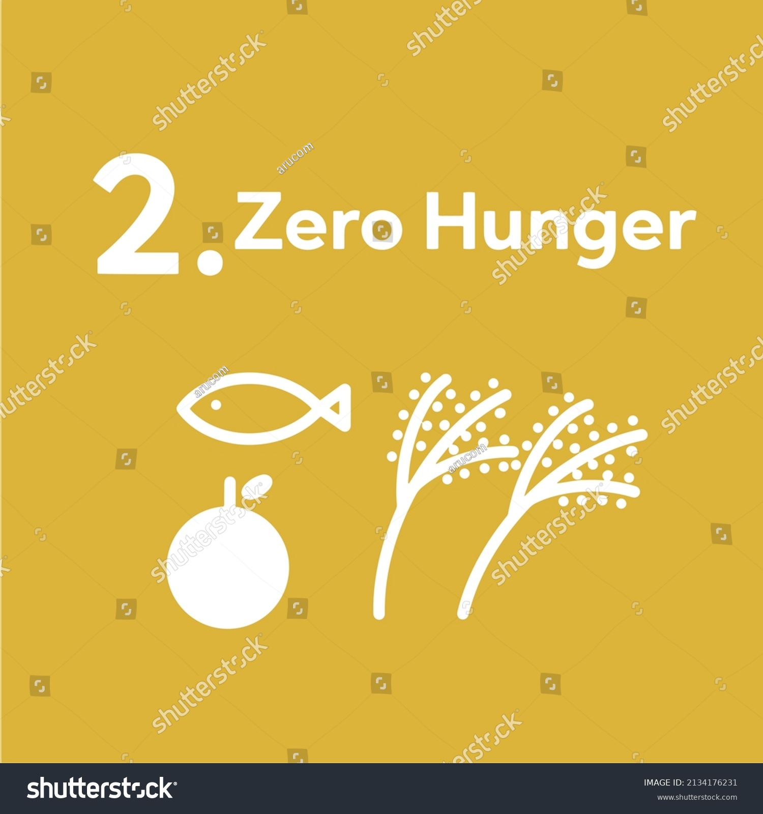 Sdgs 2 Zero Hunger Icon Stock Vector (Royalty Free) 2134176231 ...