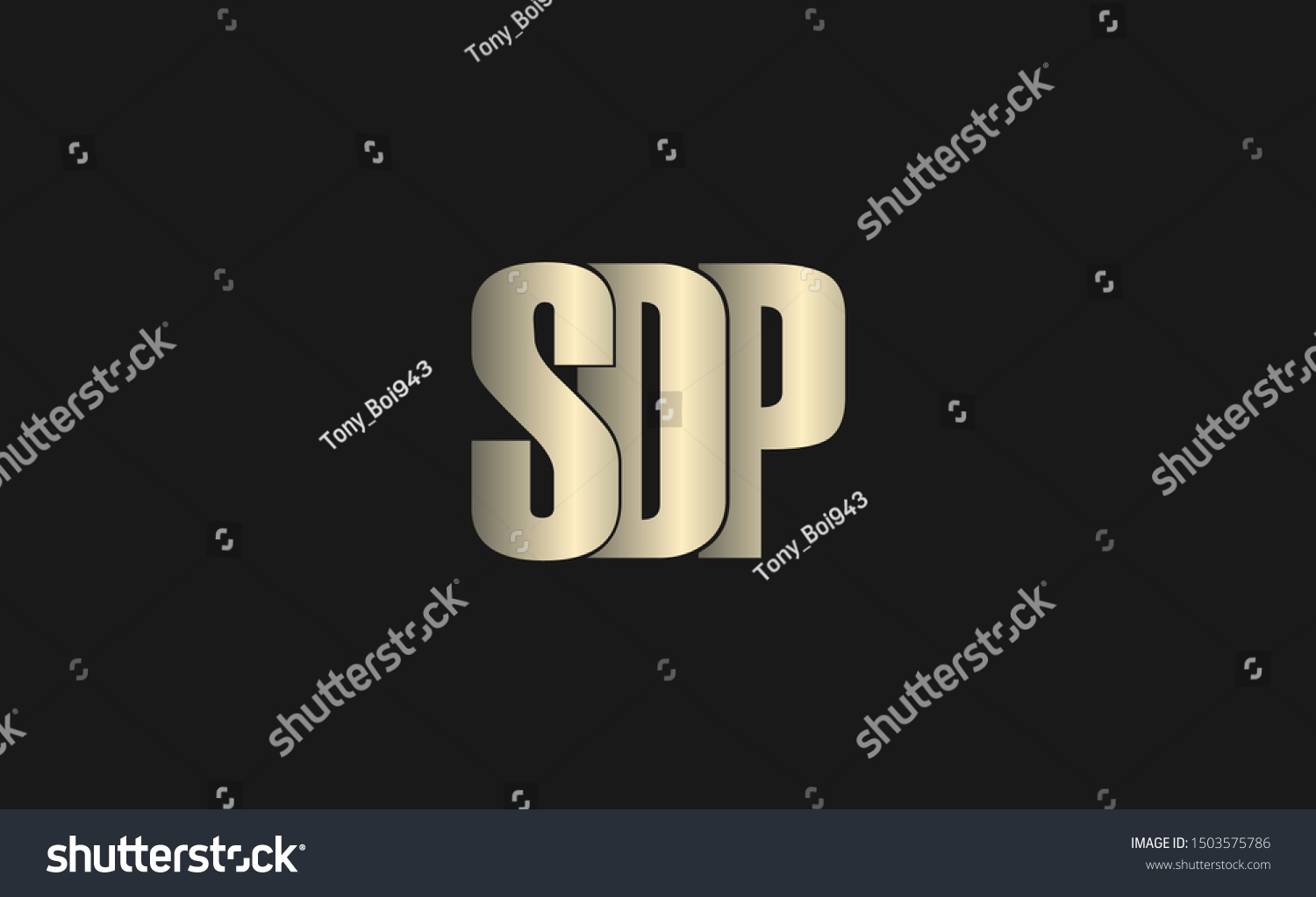 Sdp Letter Logo Design Template Vector: vector de stock (libre de ...